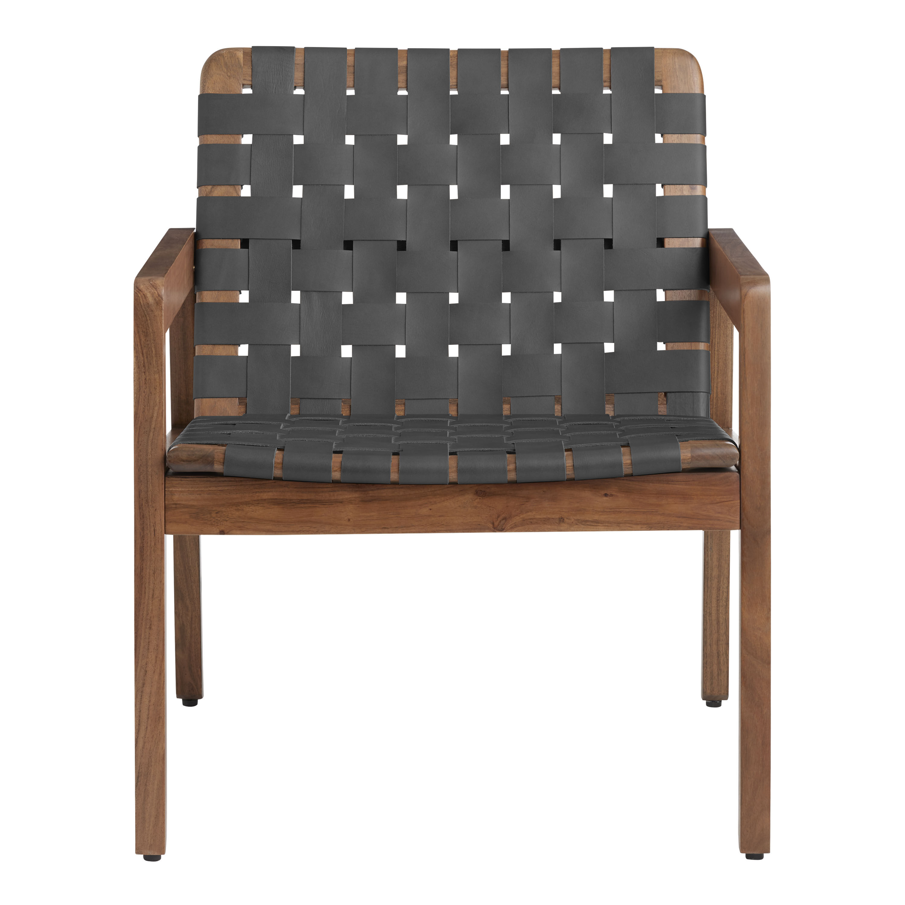 Mid century leather strap chair store