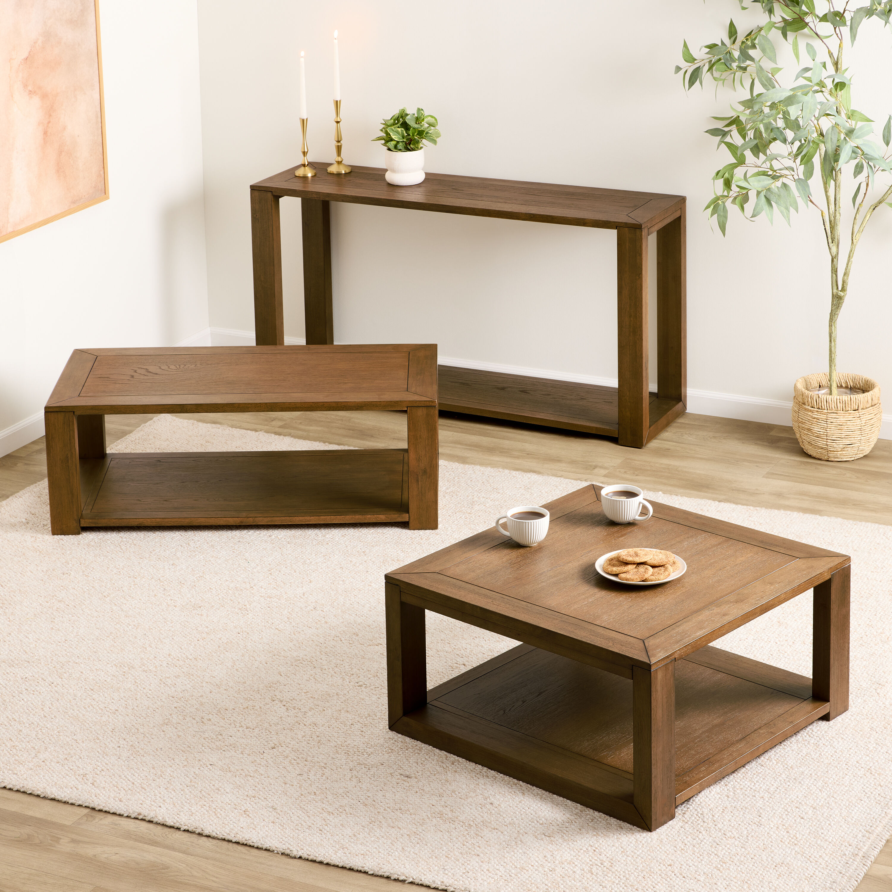 Marlen Wood Block Storage Table Collection