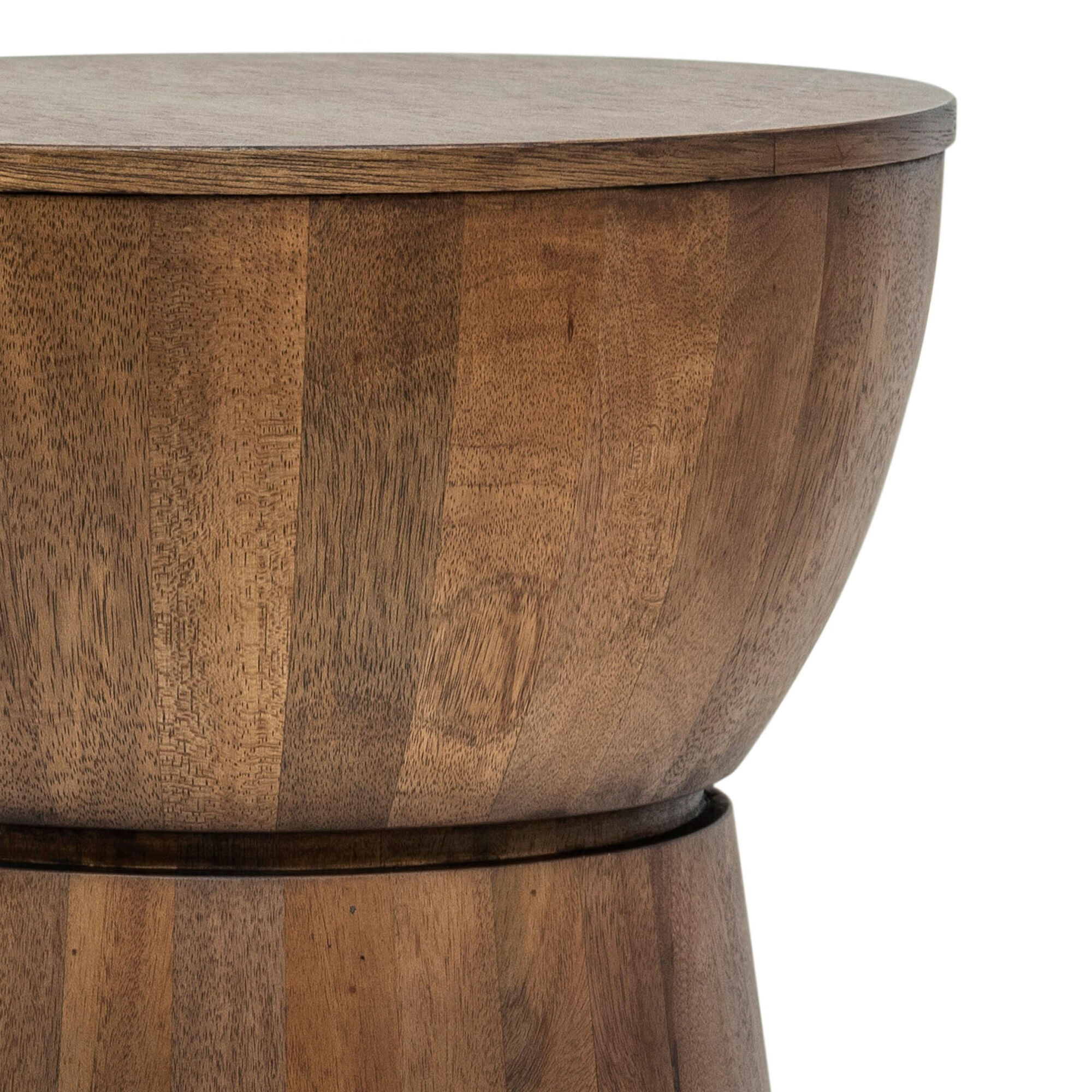 Penley Round Mango Wood Drum Side Table World Market