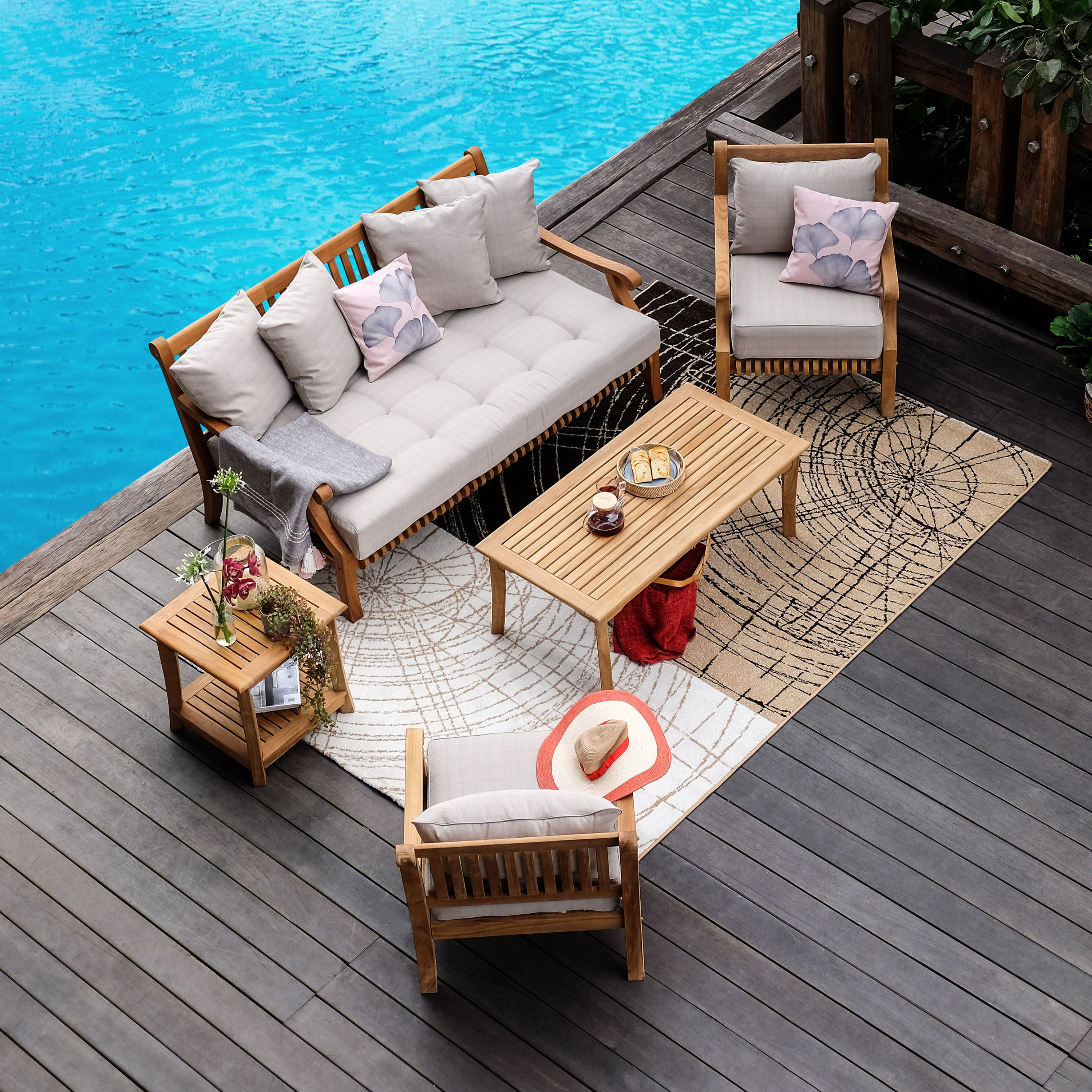 Vero Teak Wood 5 Piece Outdoor Furniture Set World Market