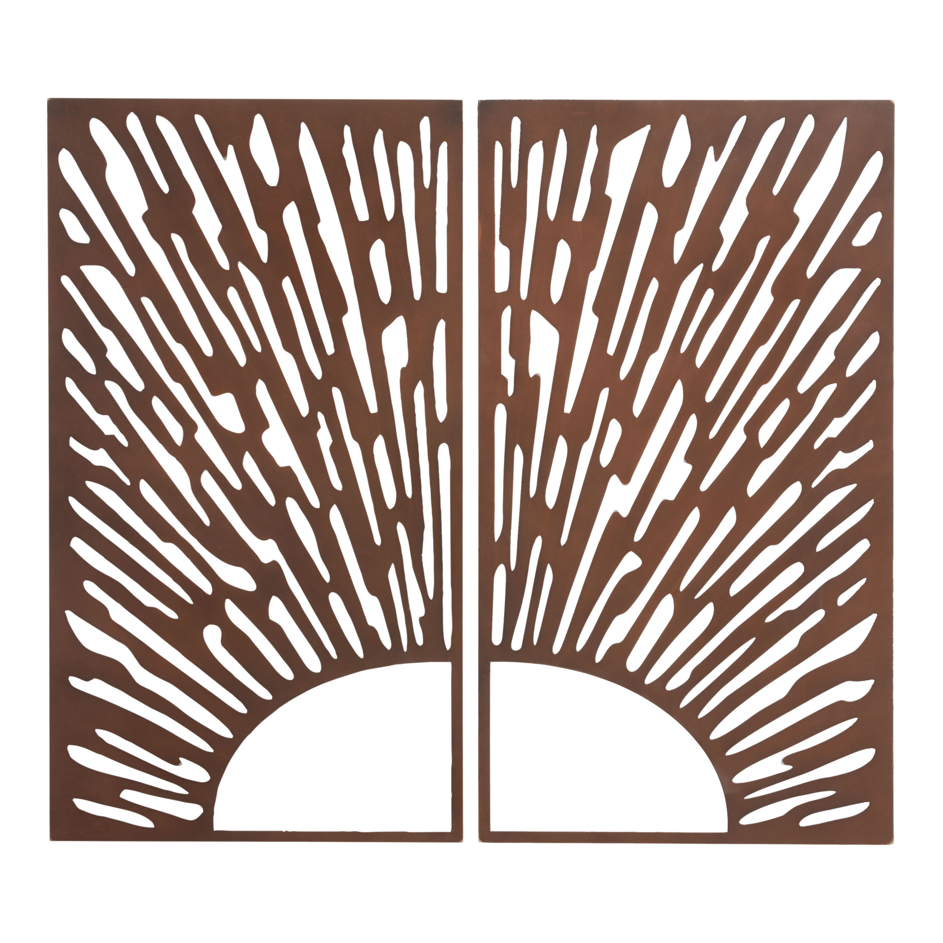 Bronze Metal Sunrise Sunset Panel Outdoor Wall Decor 2 Piece - World Market