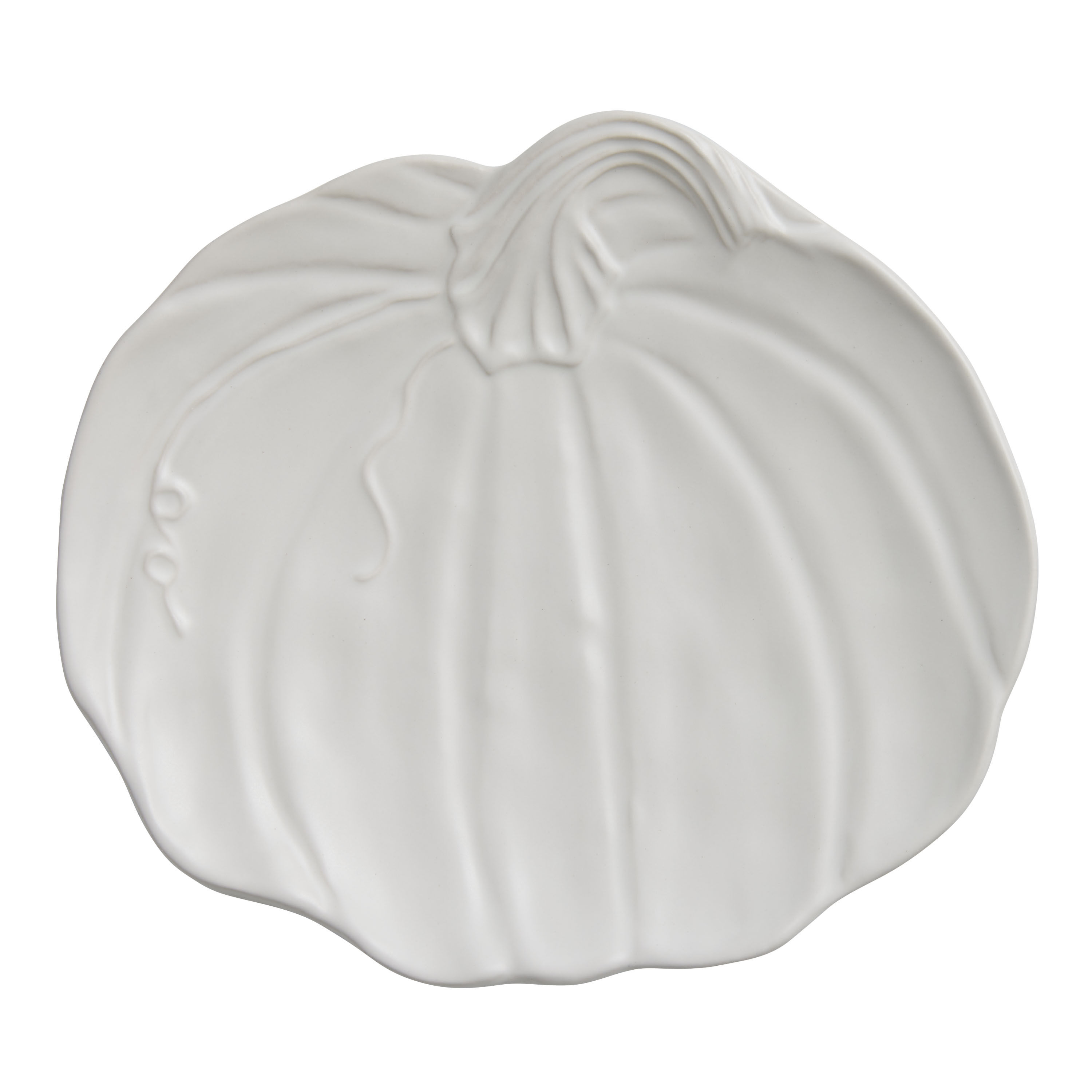 White Pumpkin Figural Salad Plate - World Market
