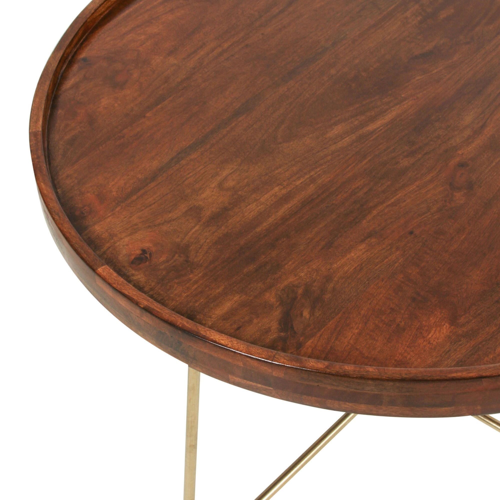 Round wood coffee table tray store