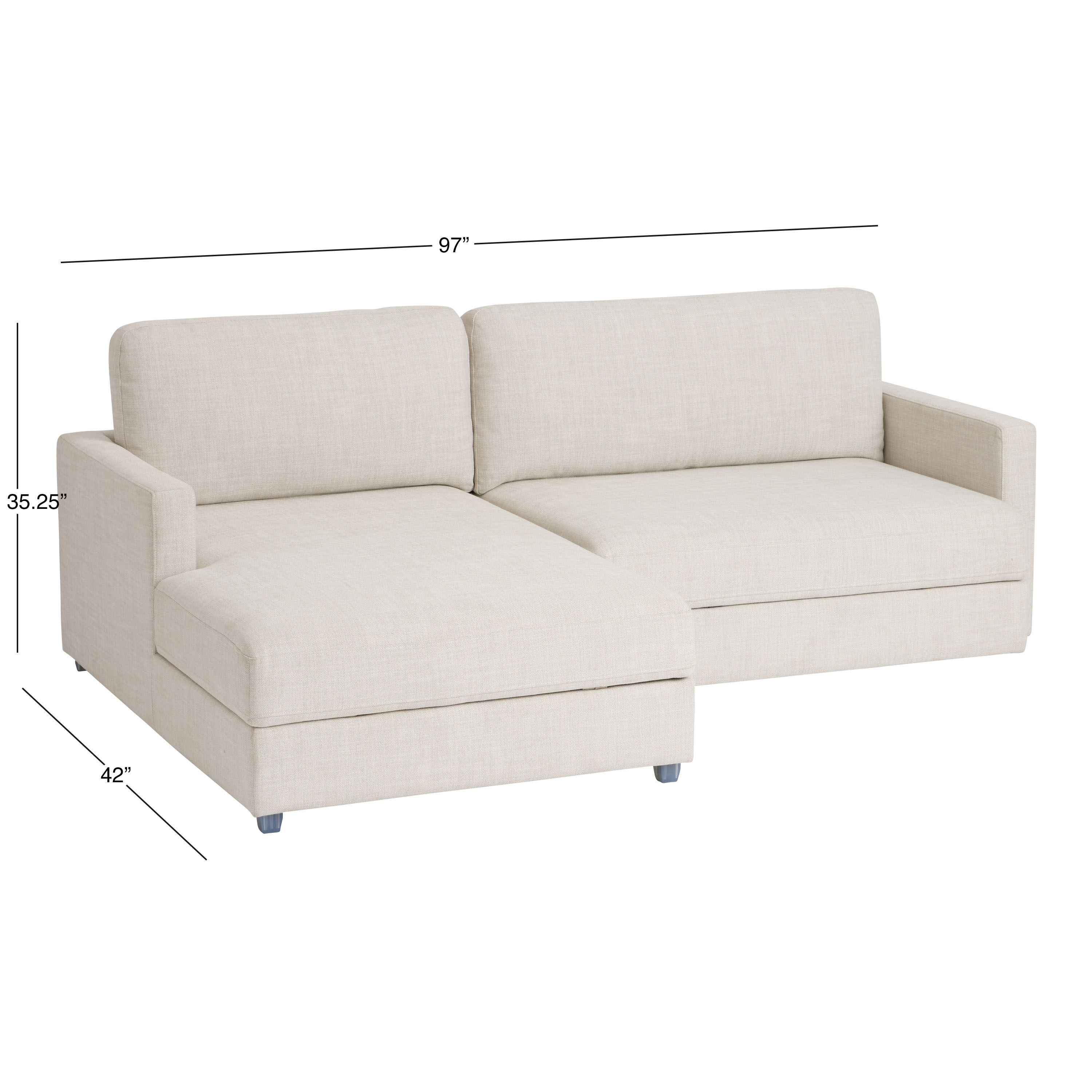 Gray Left Facing Trudeau Sectional Sofa with Storage World Market
