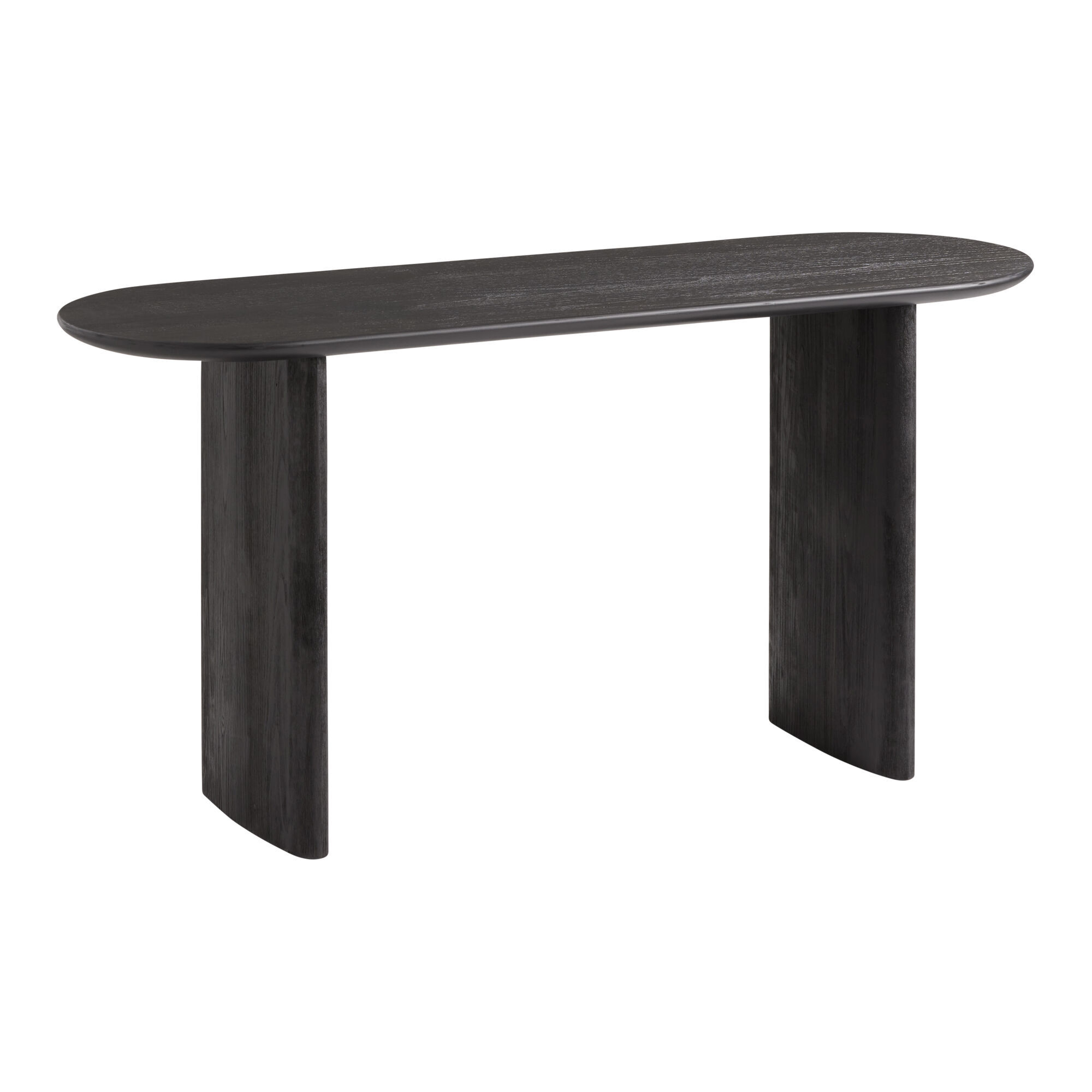 Zeke Oval Brushed Wood Console Table - World Market