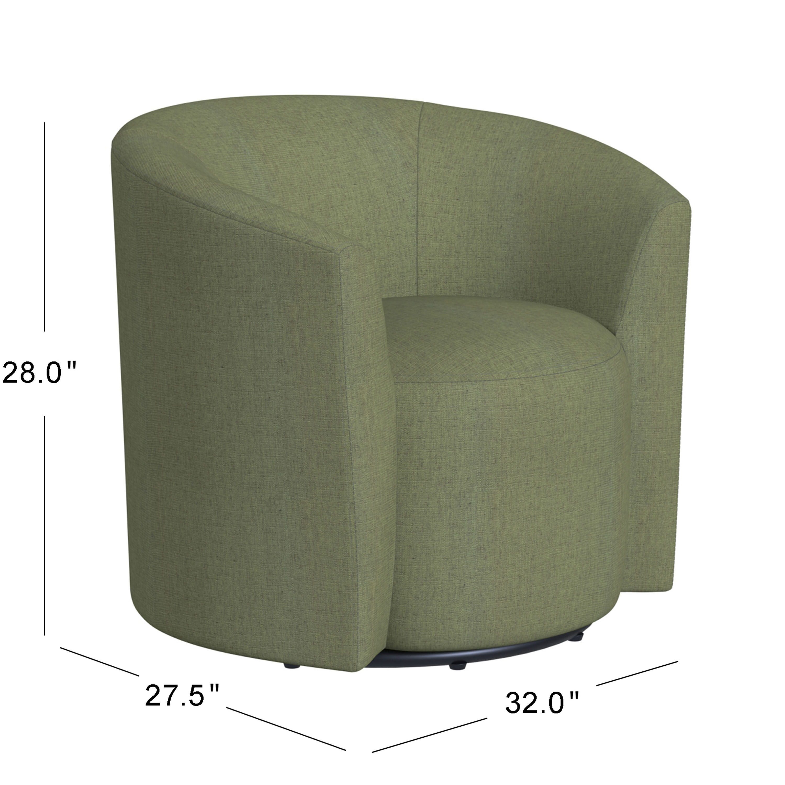 Clarence Green Woven Barrel Back Upholstered Swivel Chair by World Market