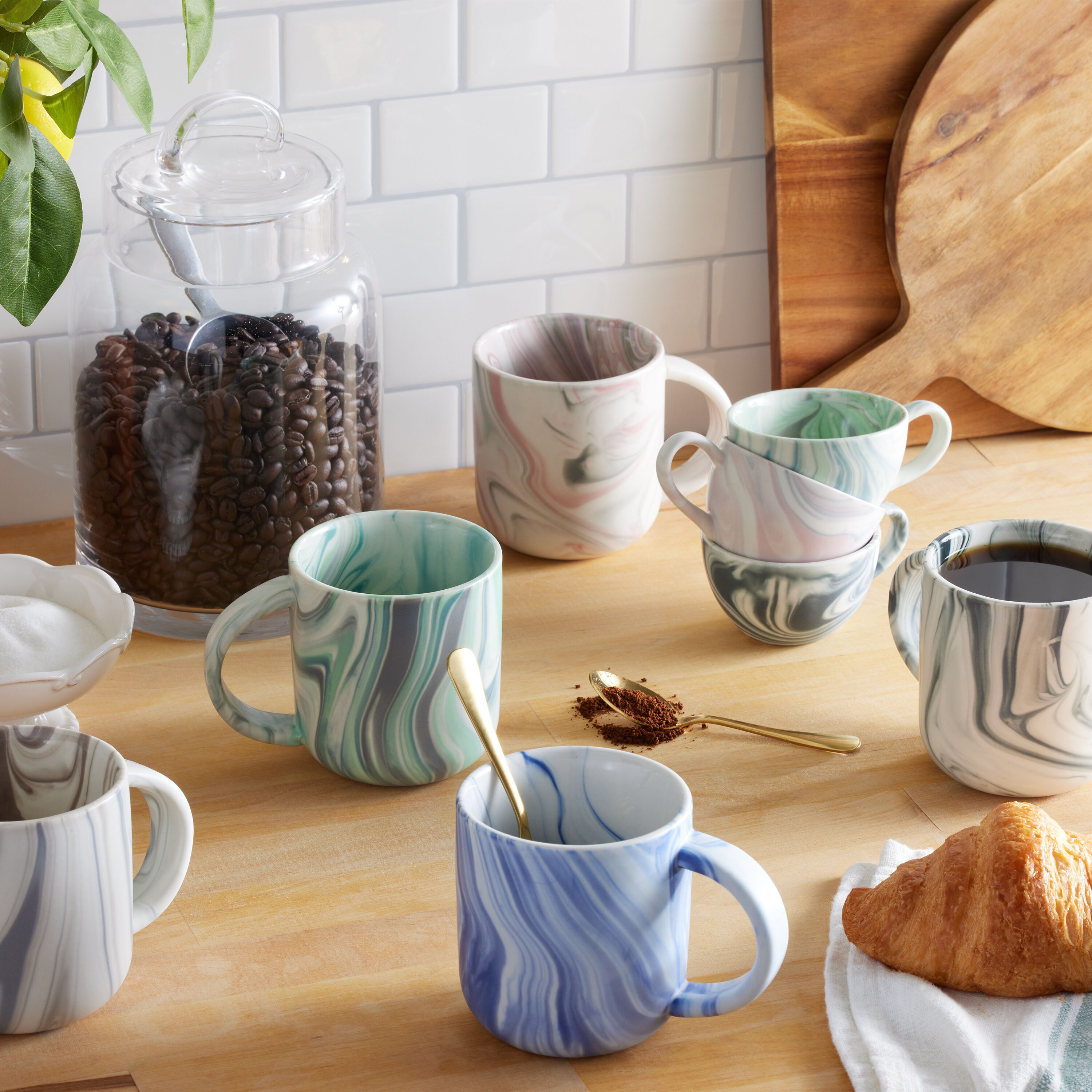 Marbled Ceramic Mug Set Of 2 World Market