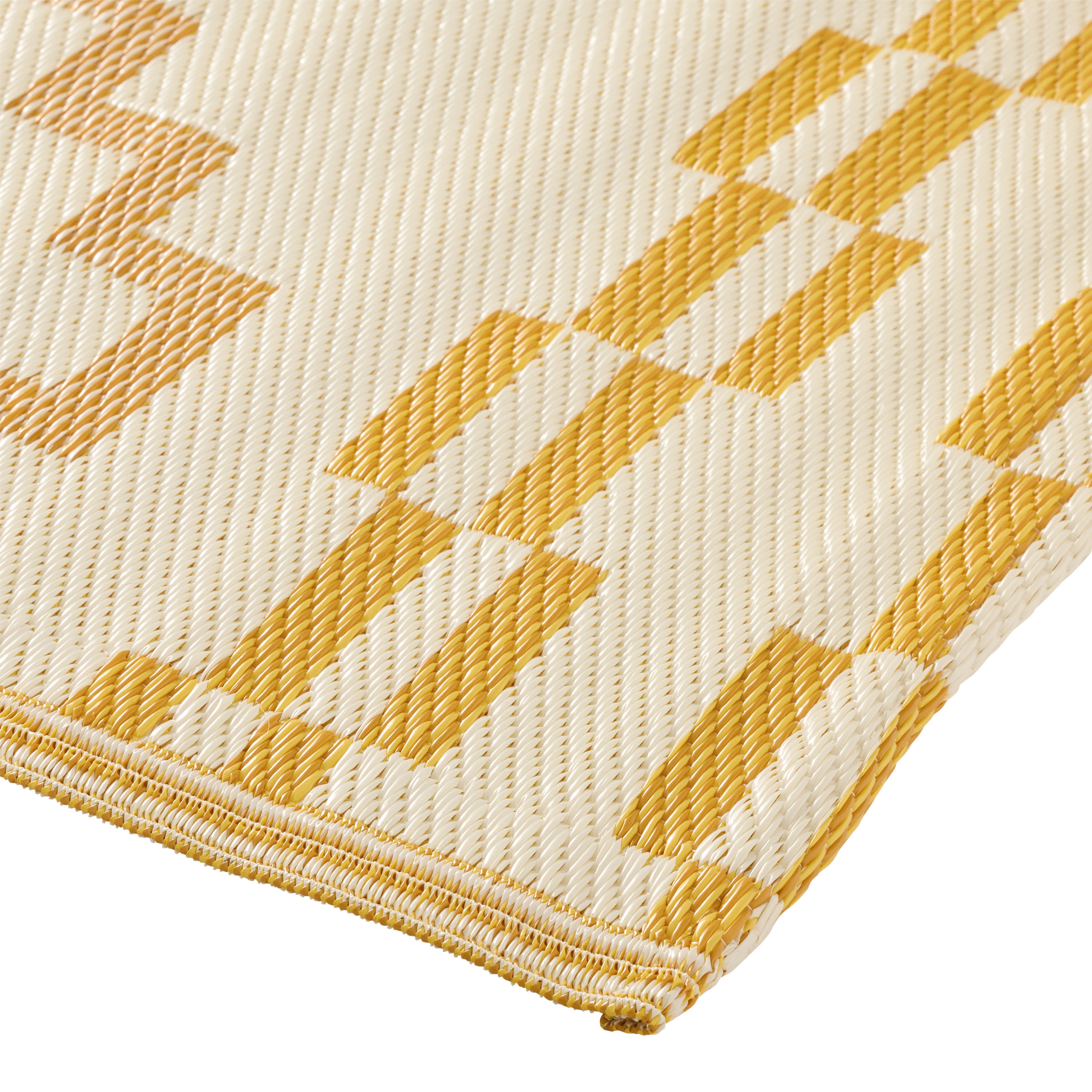Rio Golden Yellow Tile Reversible Indoor Outdoor Floor Mat - World Market