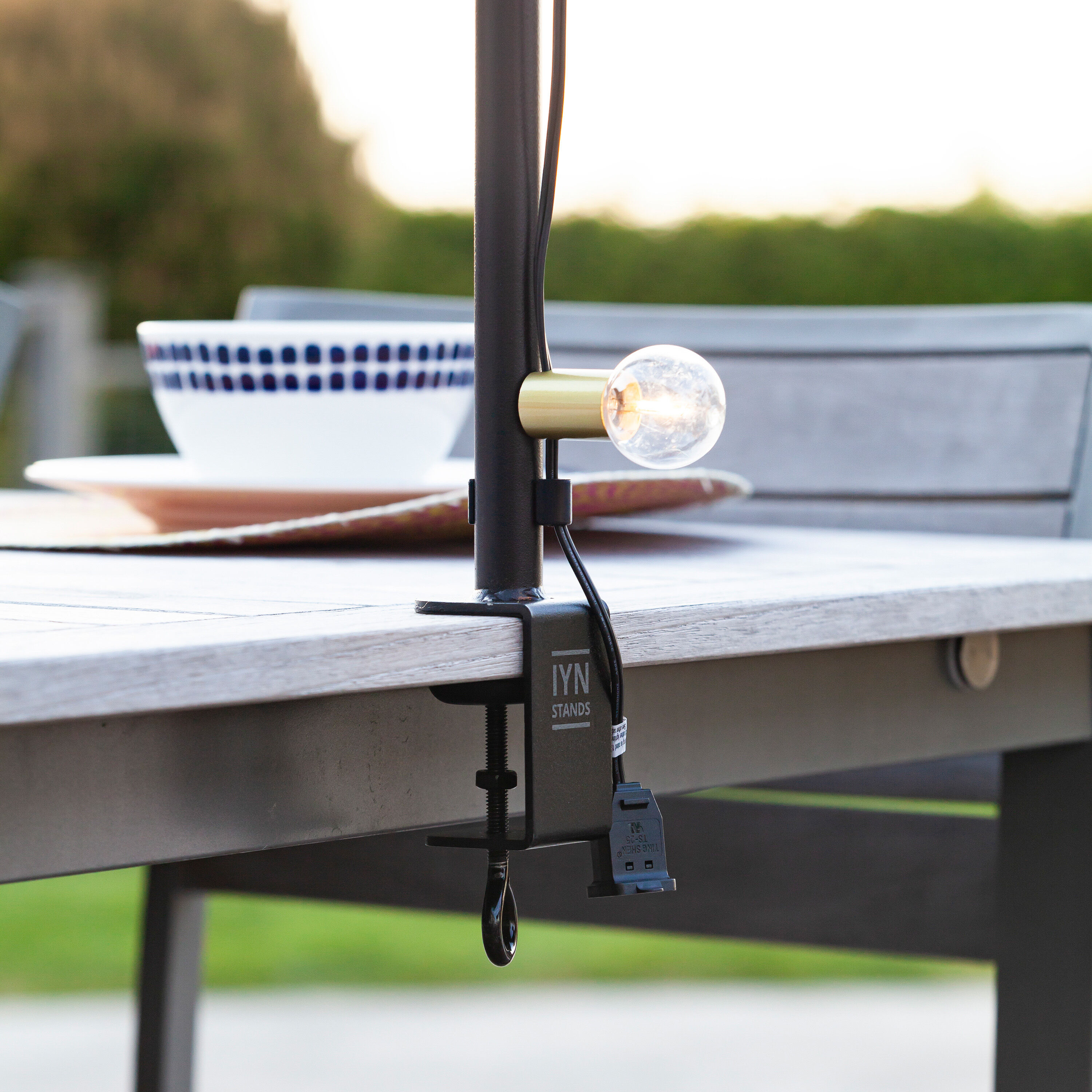 Black Steel String Light Table Frame - World Market