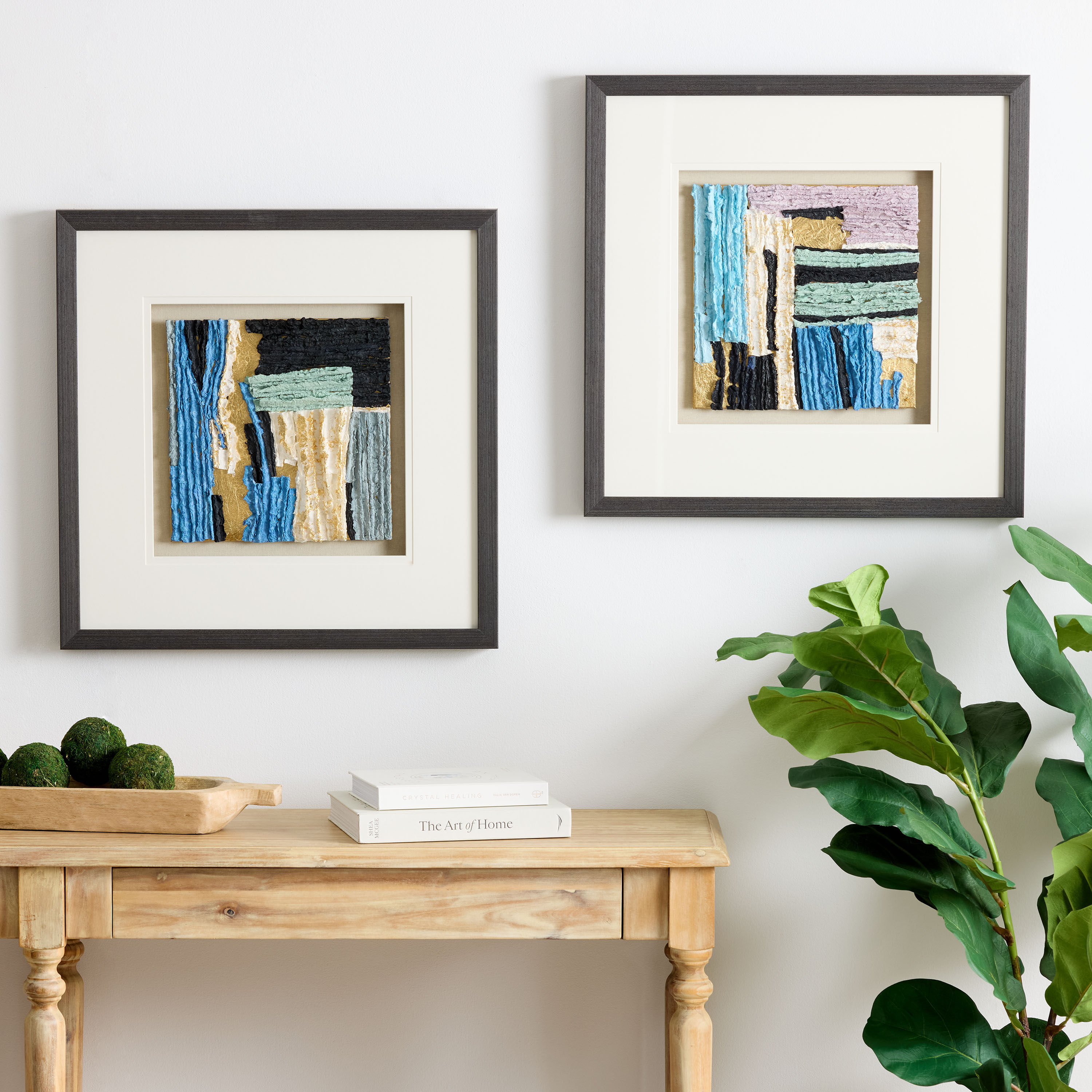 Gold Foil Rice Paper Shadow Box Wall Art Collection - World Market