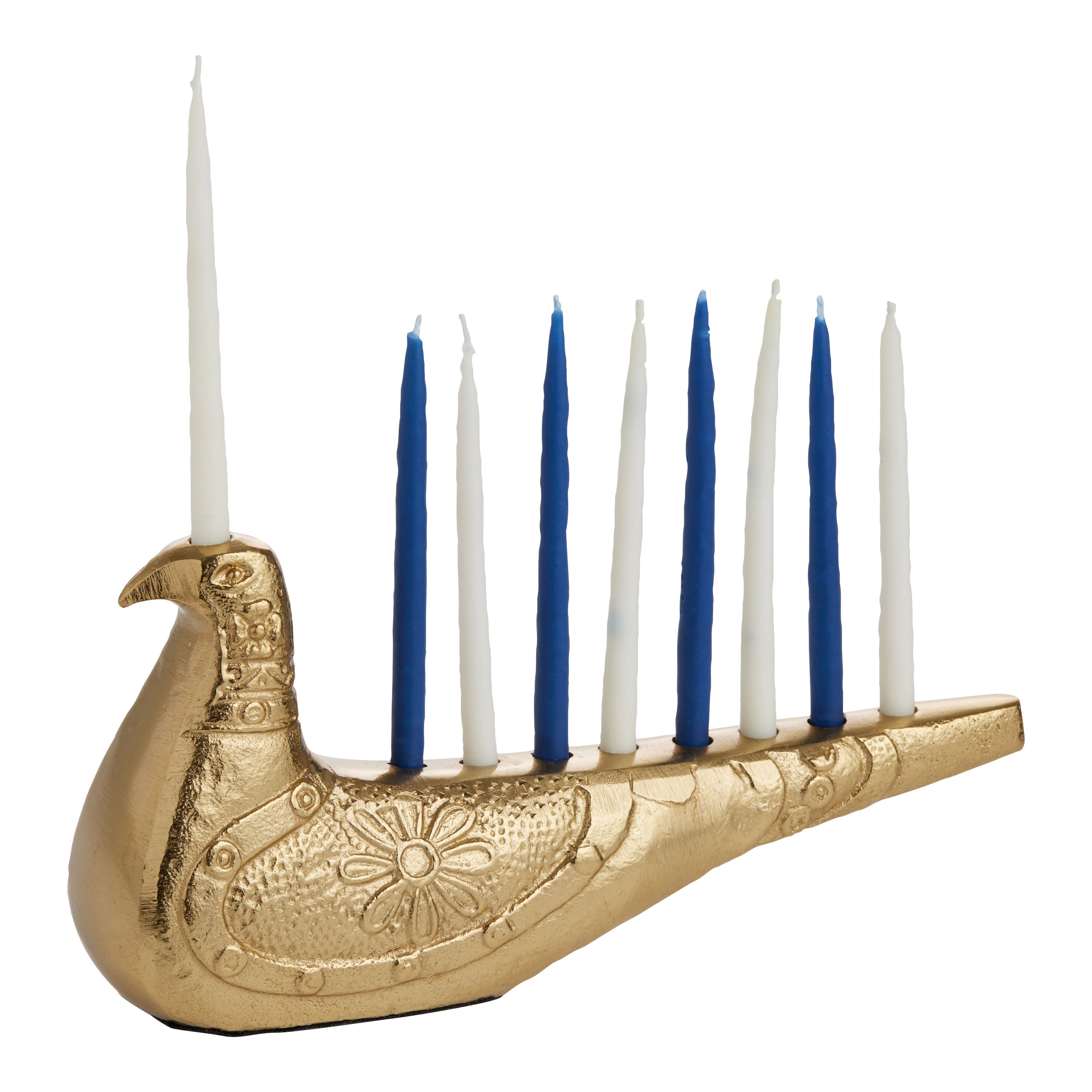 Gold Metal Bird Menorah - World Market