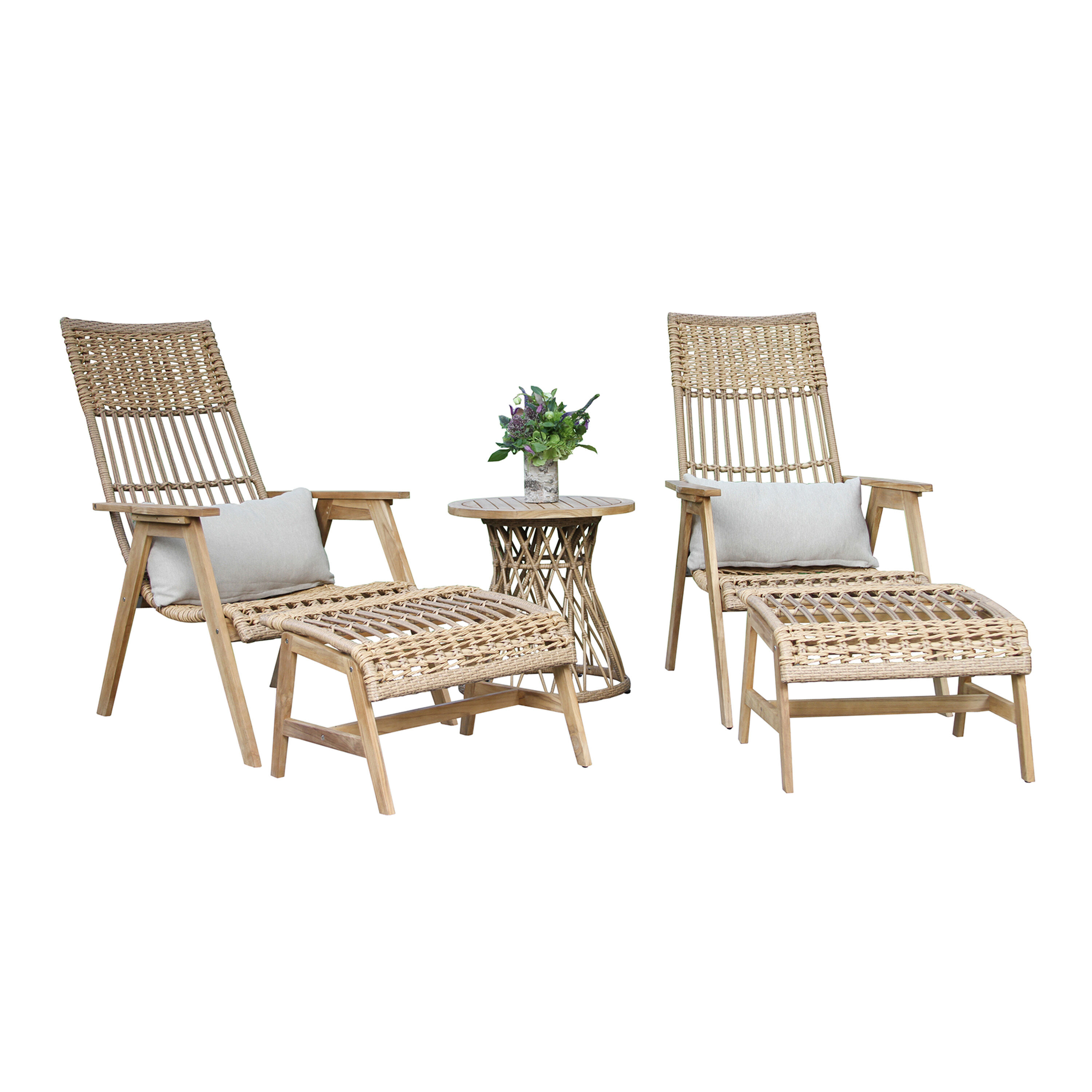Encinitas Teak and All Weather Outdoor Patio Chair 2 Piece Set by World Market