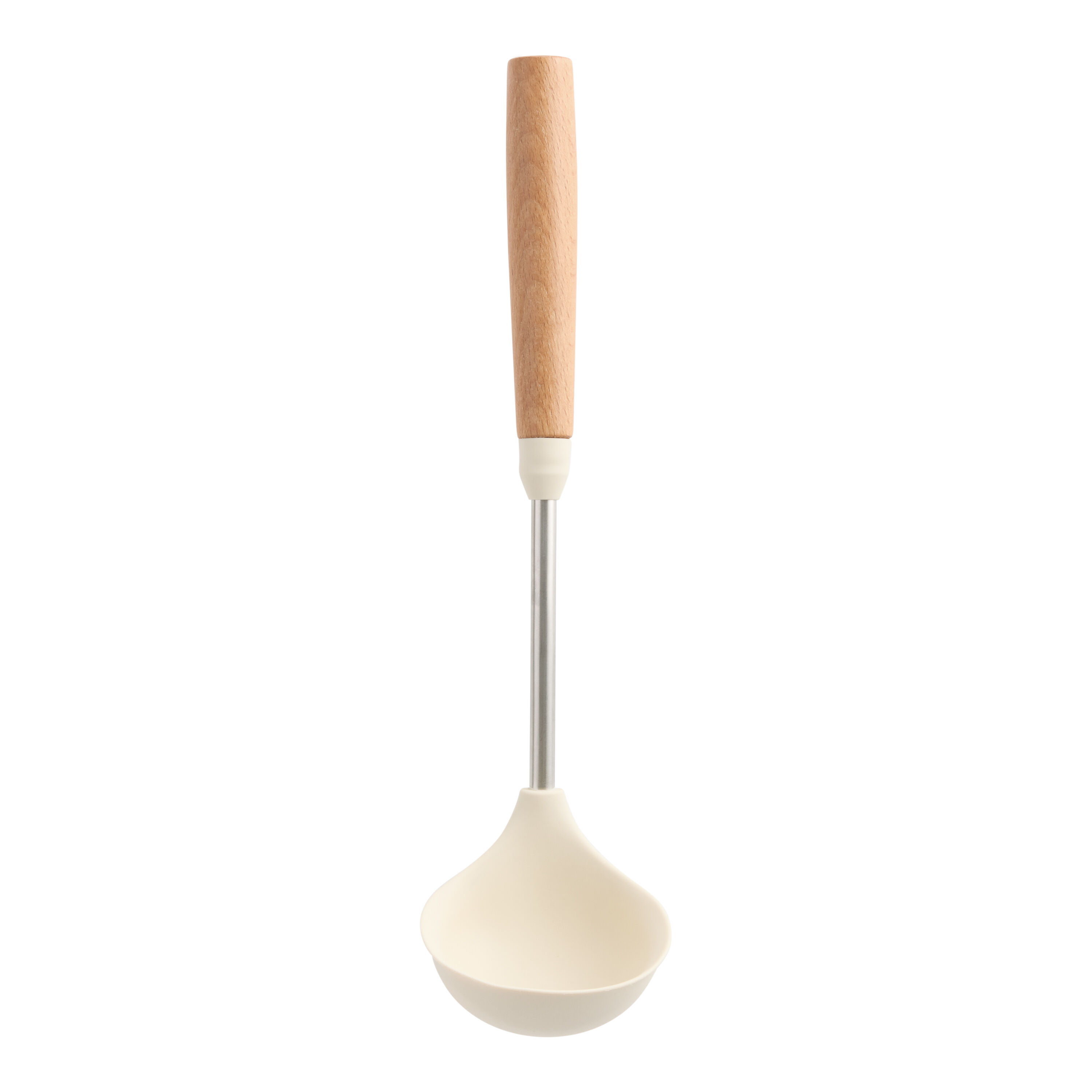 Cream Silicone and Wood Cooking Utensil Collection - World Market