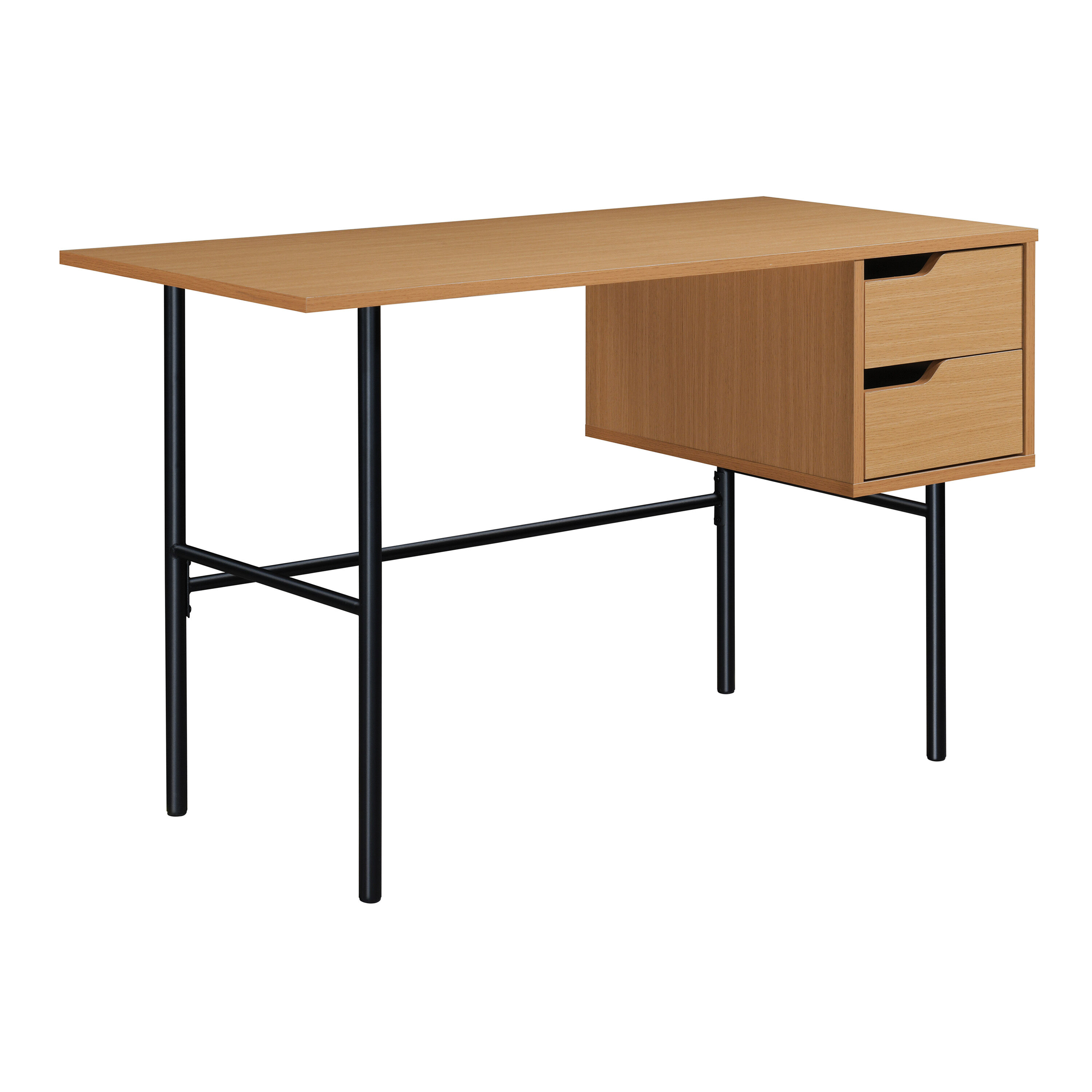 Landon Natural Wood Scandi Writing Desk with Drawers by World Market