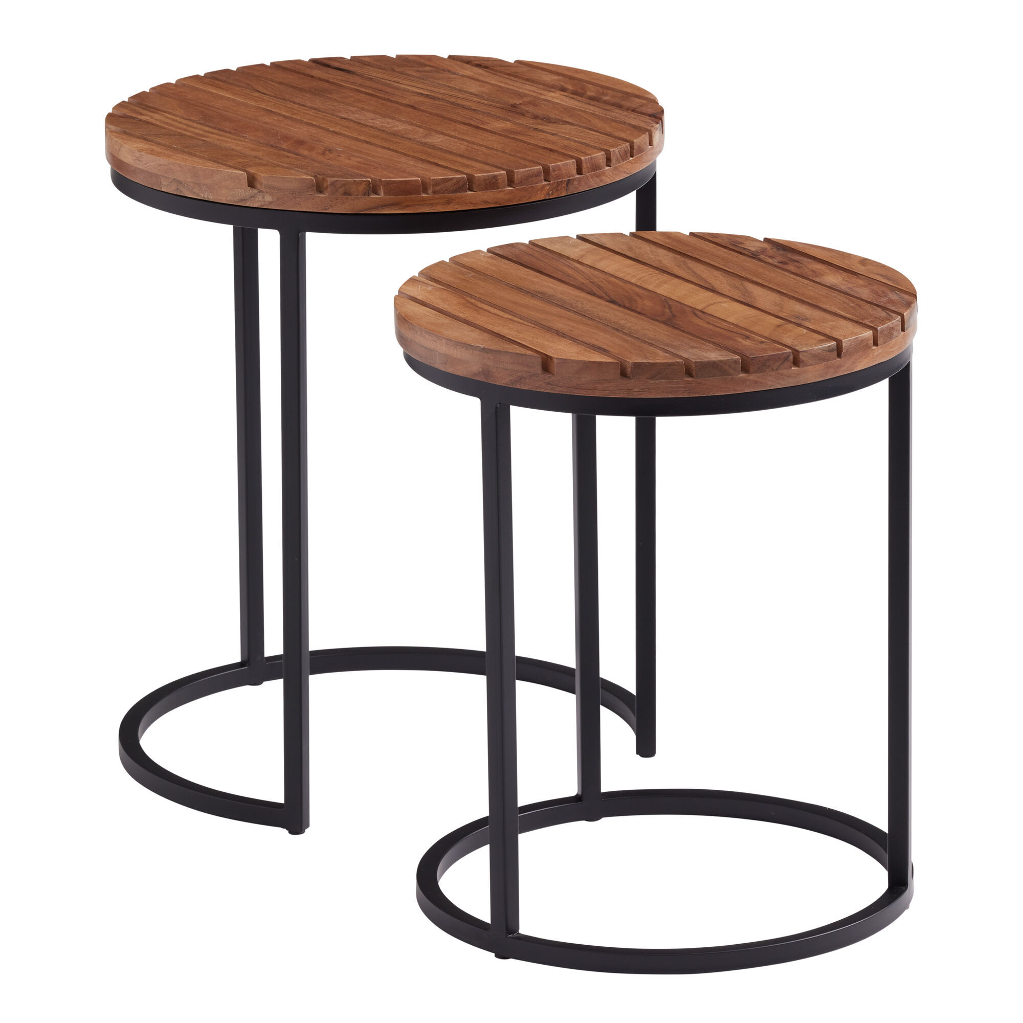 Outdoor metal nesting tables store