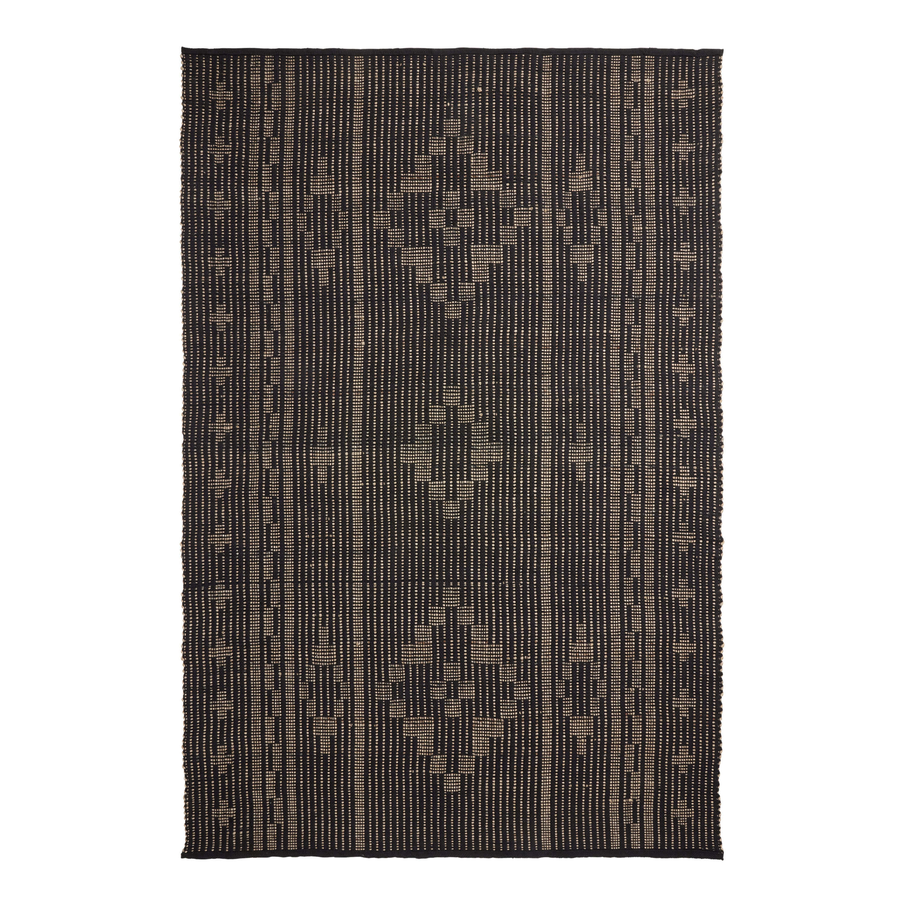 Dune Black and Natural Diamond Reversible Indoor Outdoor Rug - World Market