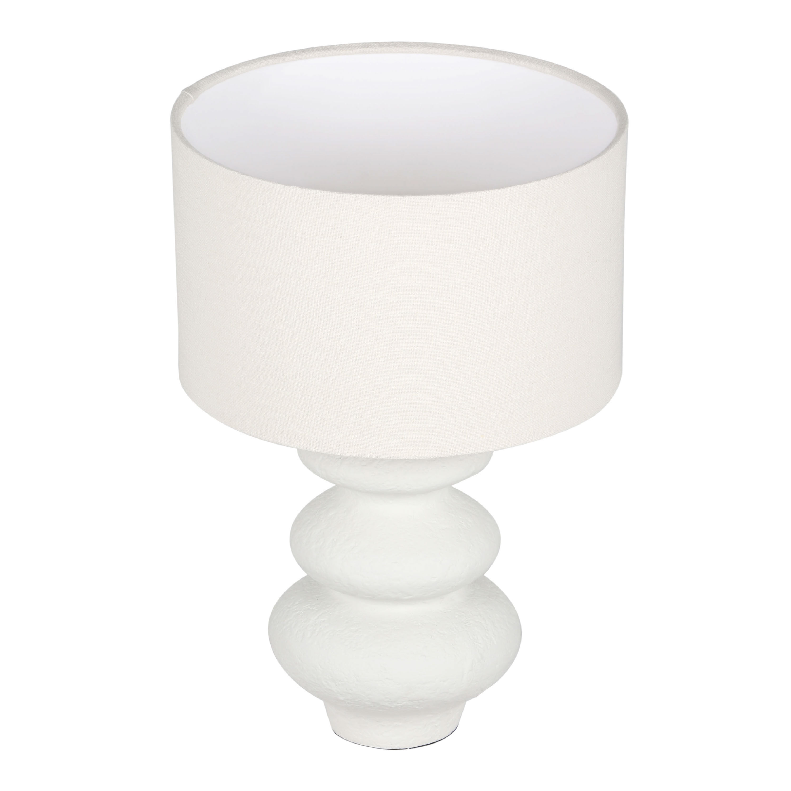 Gate White Textured Faux Stone Wavy Table Lamp - World Market