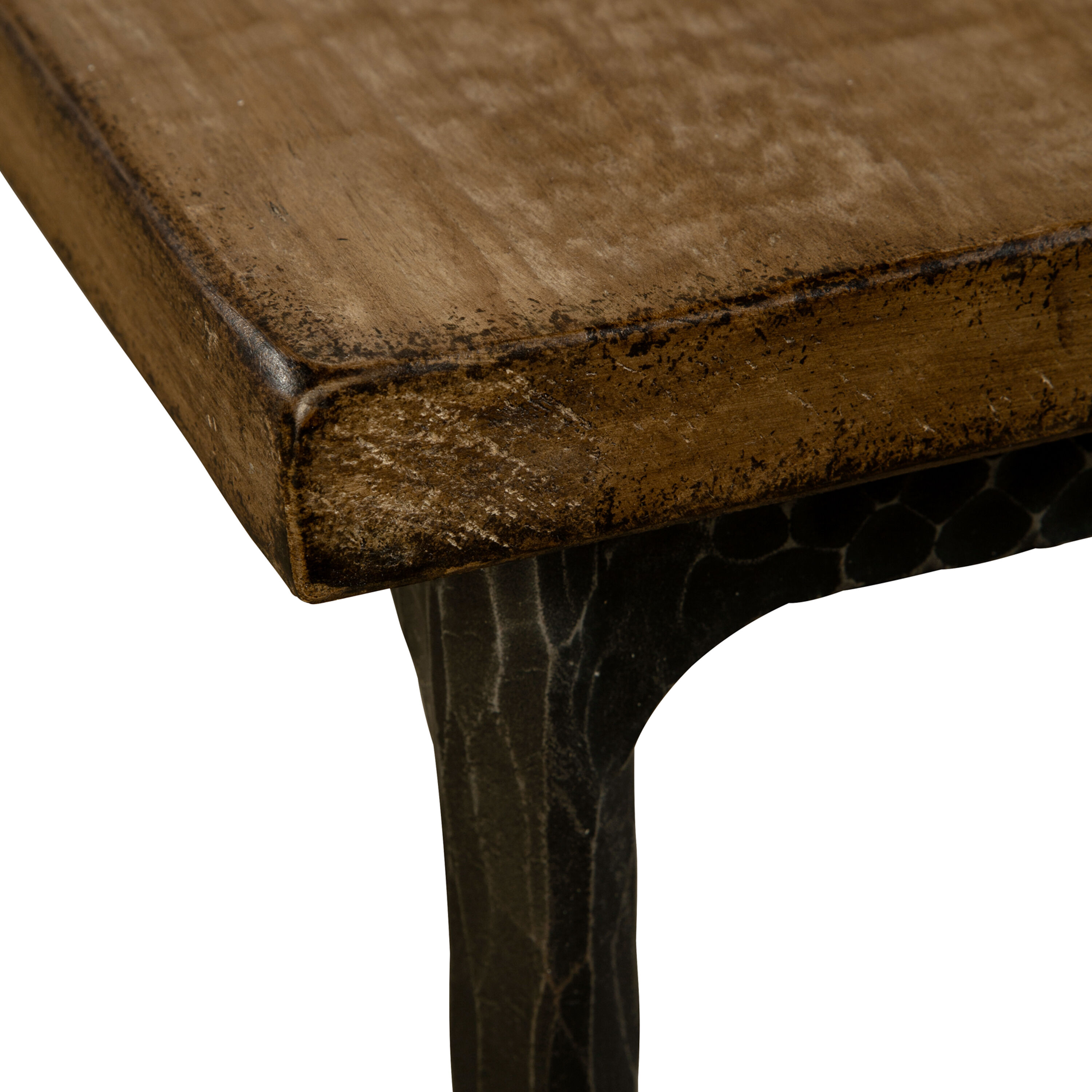 Manon Reclaimed Pine Wood and Black Metal Coffee Table by World Market