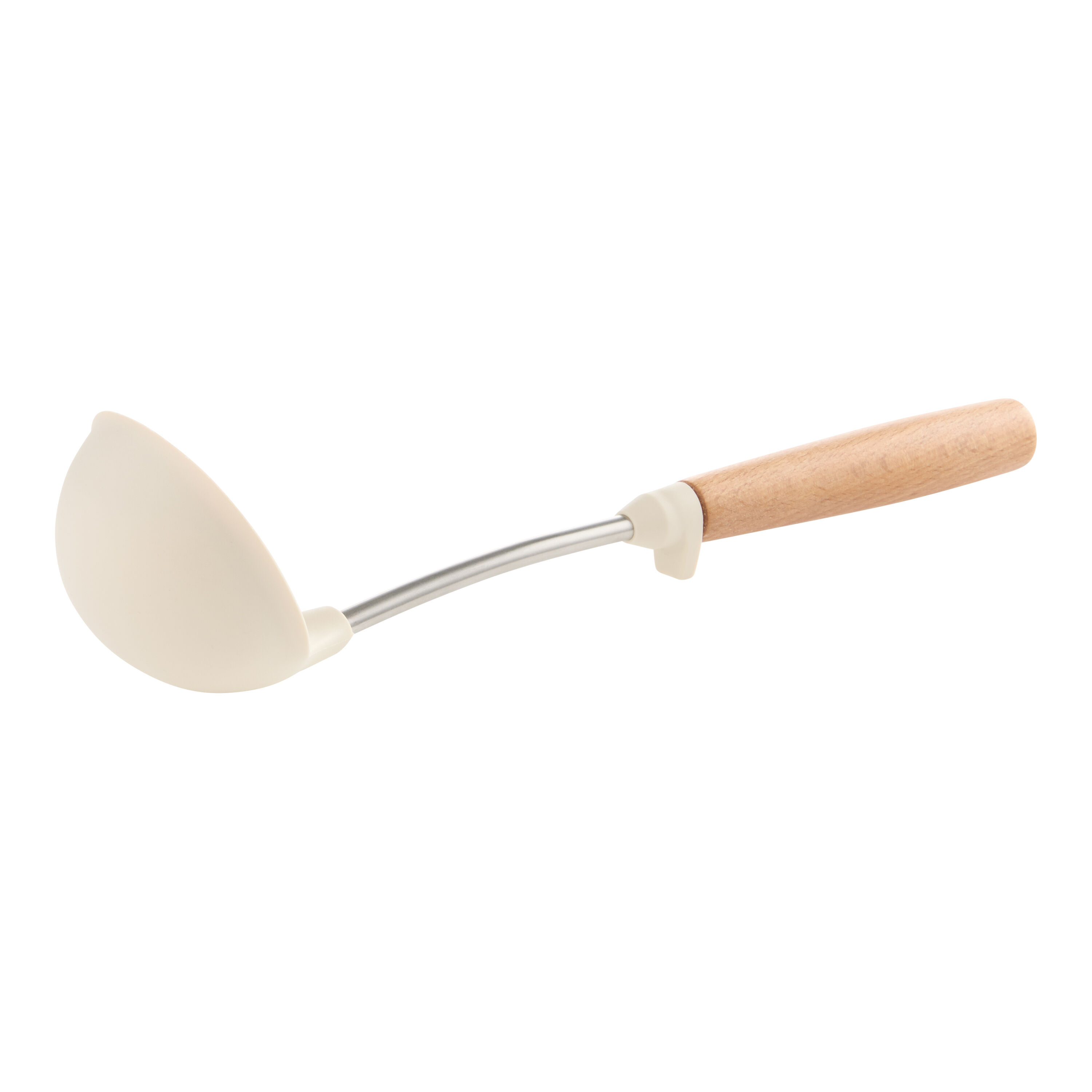Cream Silicone and Wood Cooking Utensil Collection - World Market