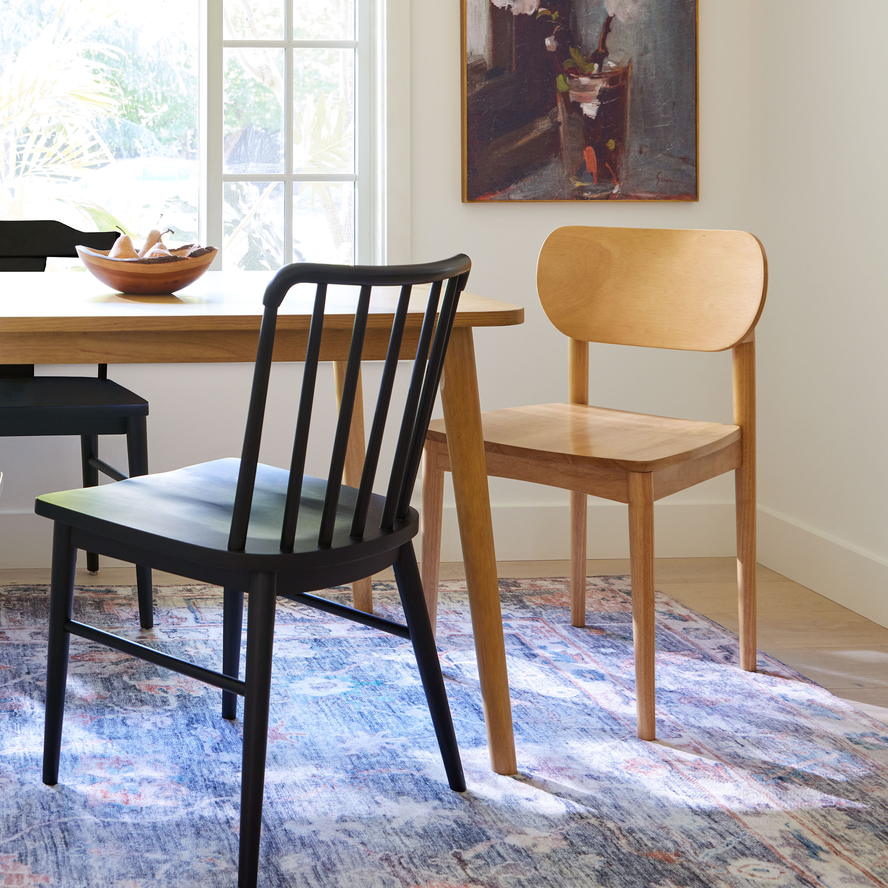 Wrenley Wood Split Back Scandi Dining Chair Set of 2 - World Market