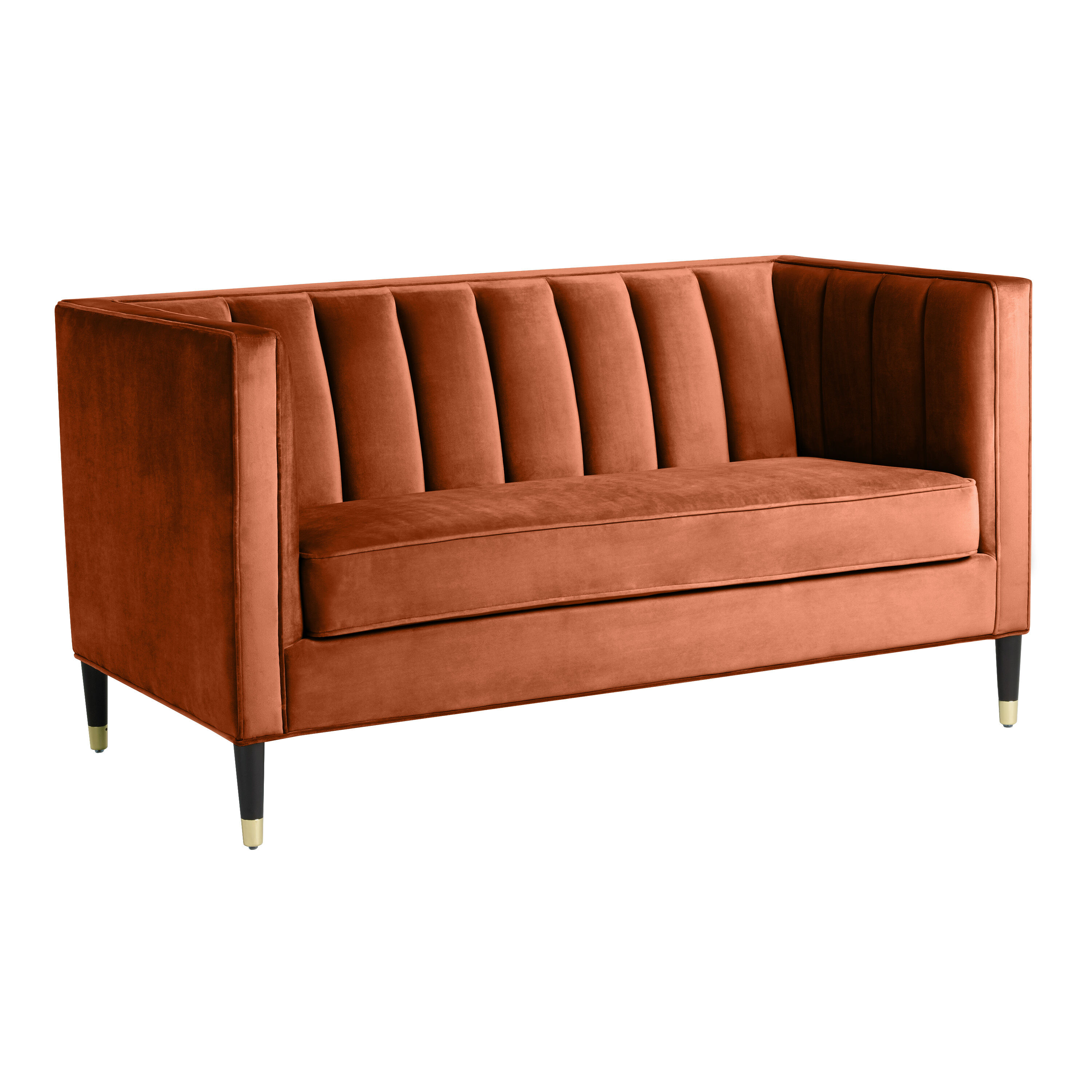 Leanna Channel Tufted Velvet Loveseat World Market