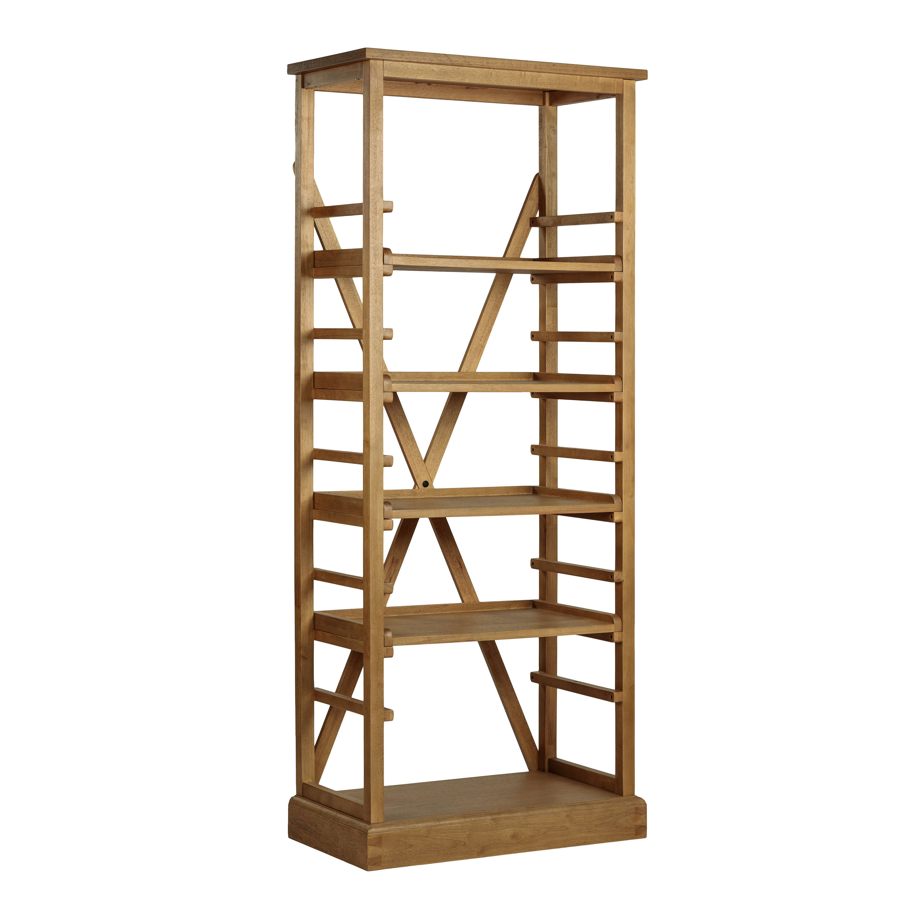 Augustus Roasted Cocoa Wood Bookshelf Ladder World Market