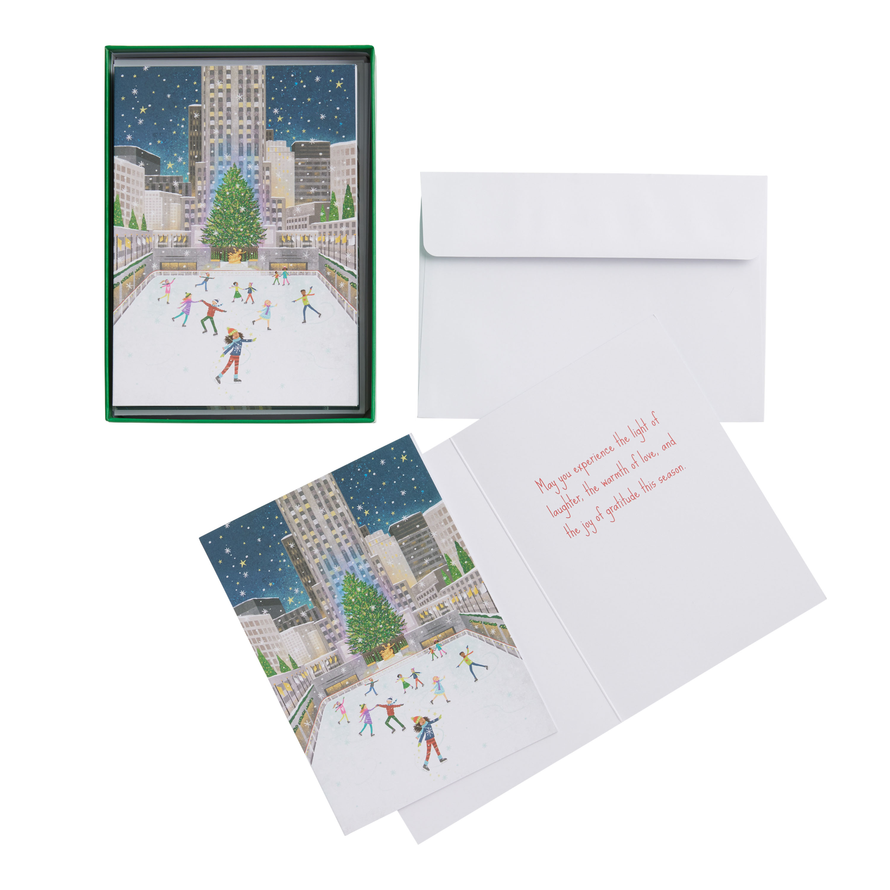 City Ice Skaters Boxed Holiday Cards 15 Count - World Market
