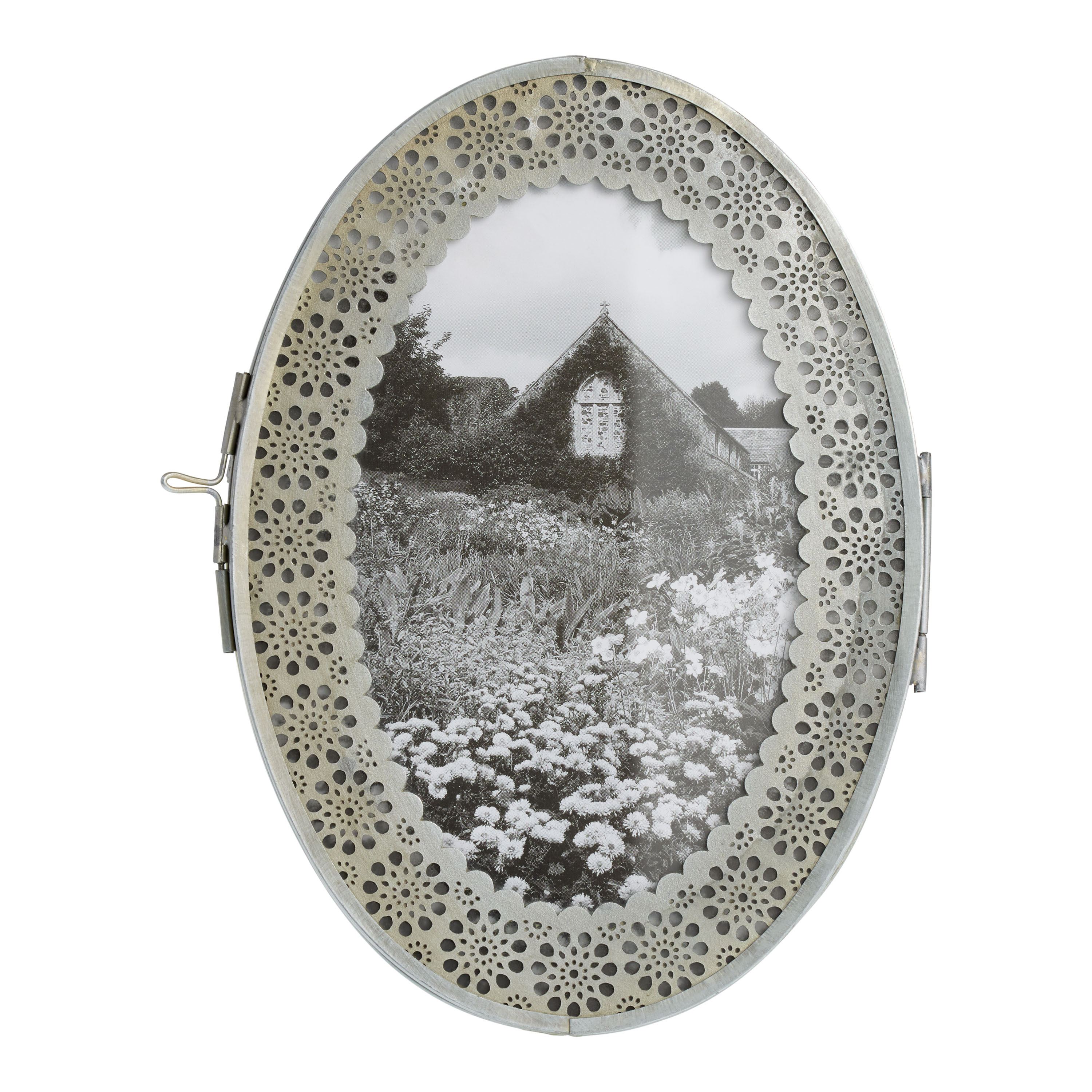 Oval Pewter Metal Lace Picture Frame - World Market