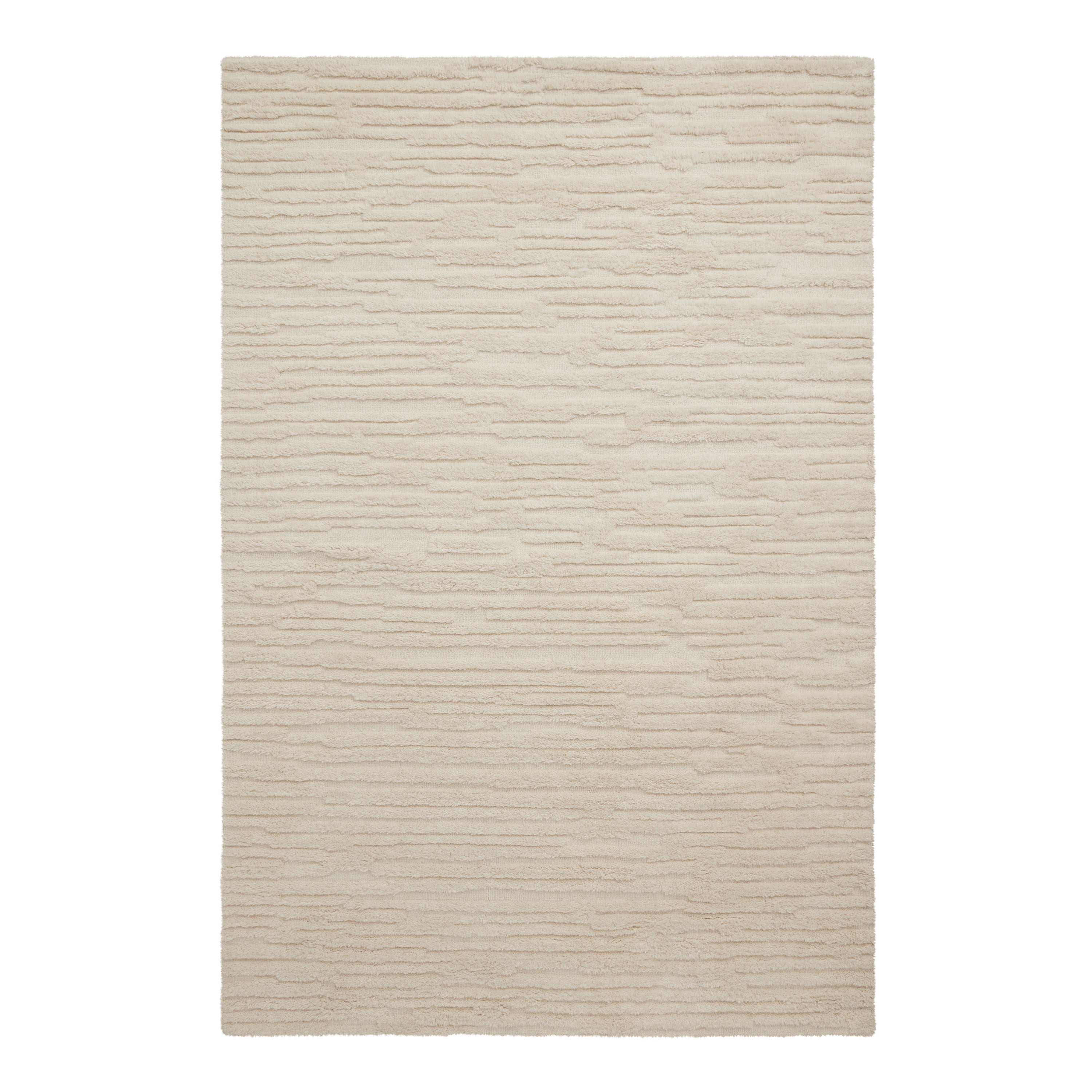 Willow Tonal Ivory Abstract Tufted Wool Area Rug - World Market