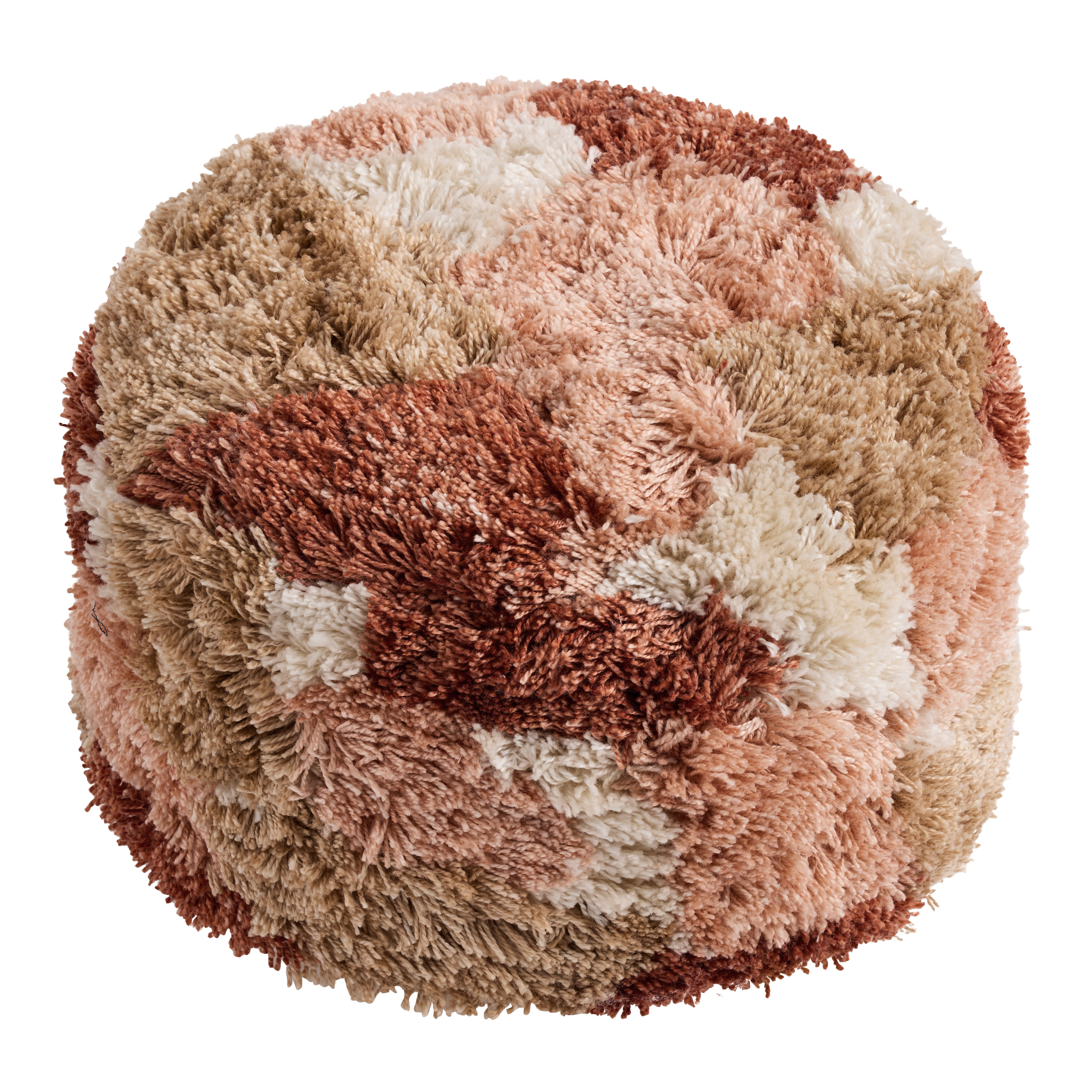 Round Multicolor Tufted Indoor Outdoor Pouf - World Market