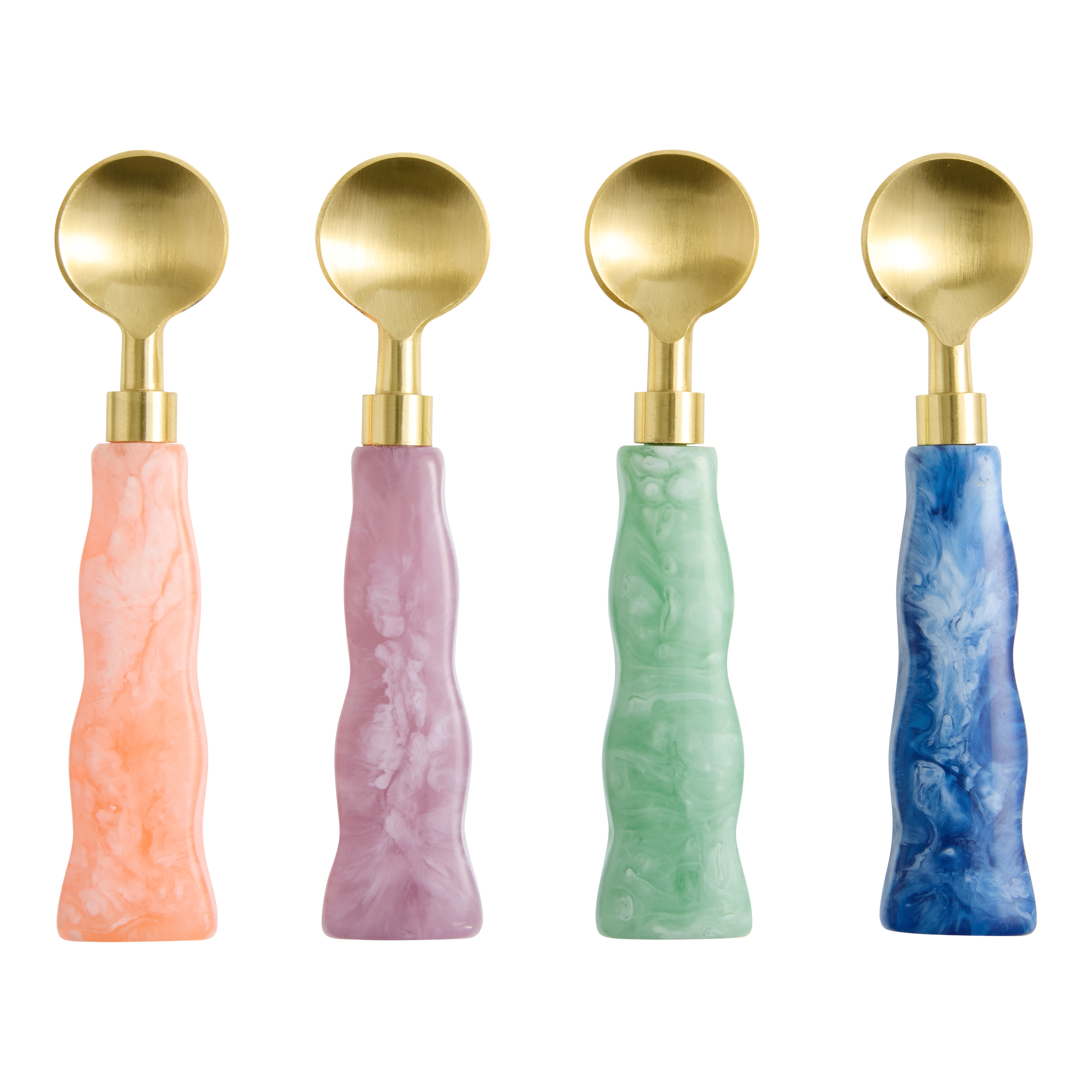 Color Pop Gold Metal and Resin Cocktail Spoons Set of 4 - World Market