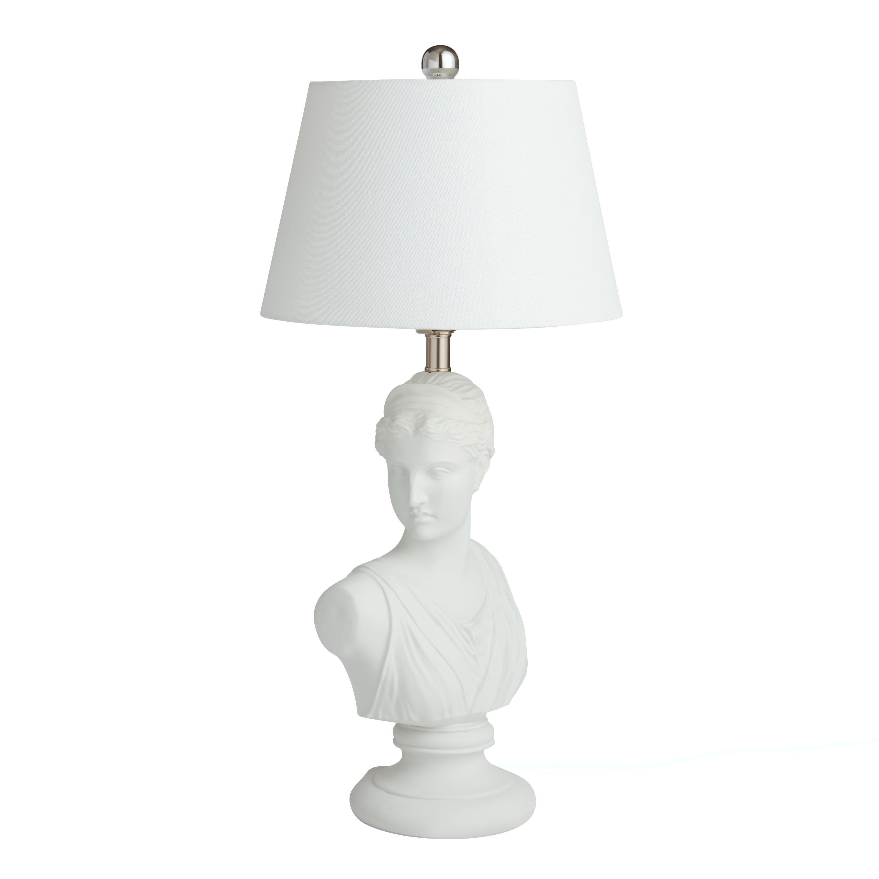 White Resin Diana Bust Figural Table Lamp - World Market