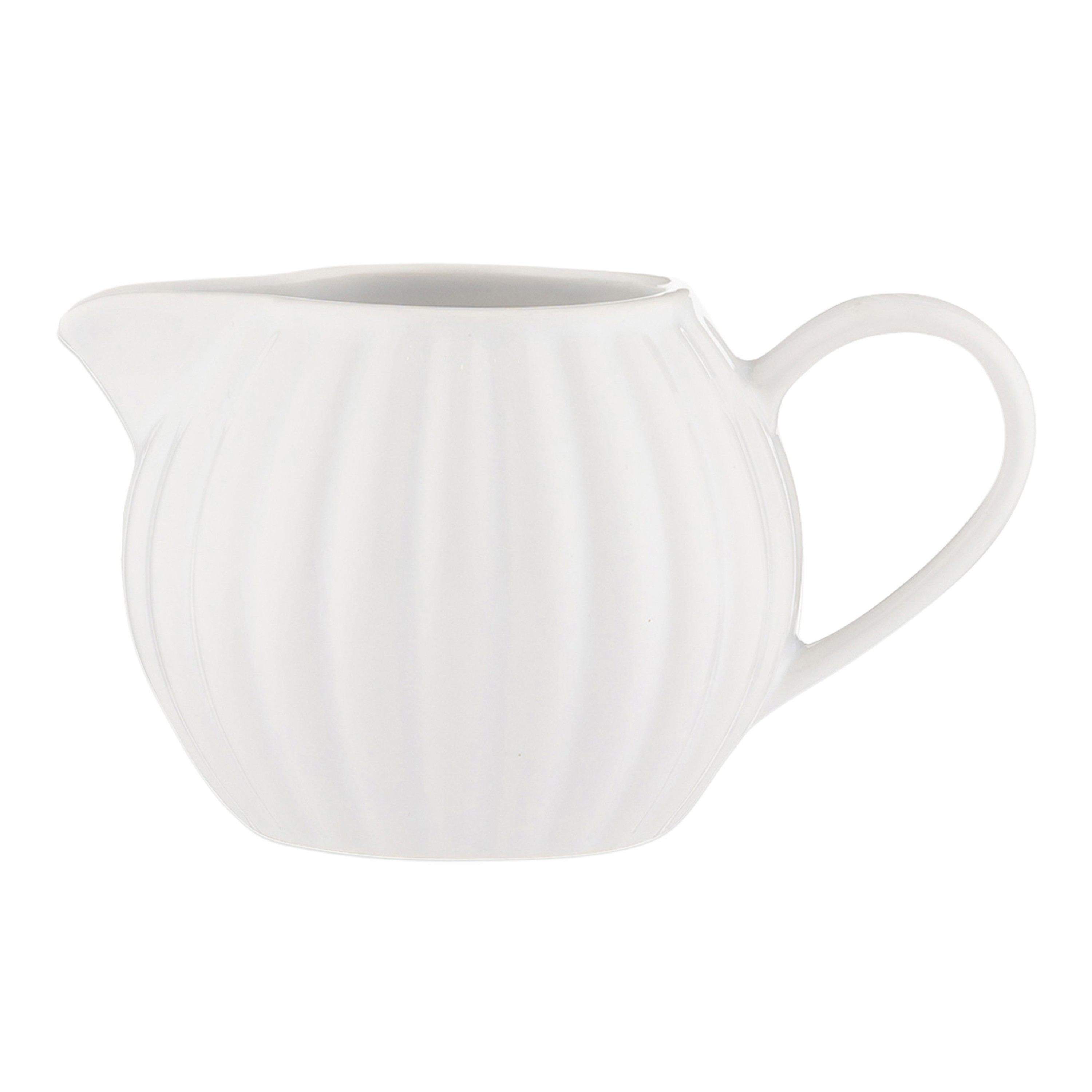 Price & Kensington Luxe White Ceramic Fluted Creamer - World Market