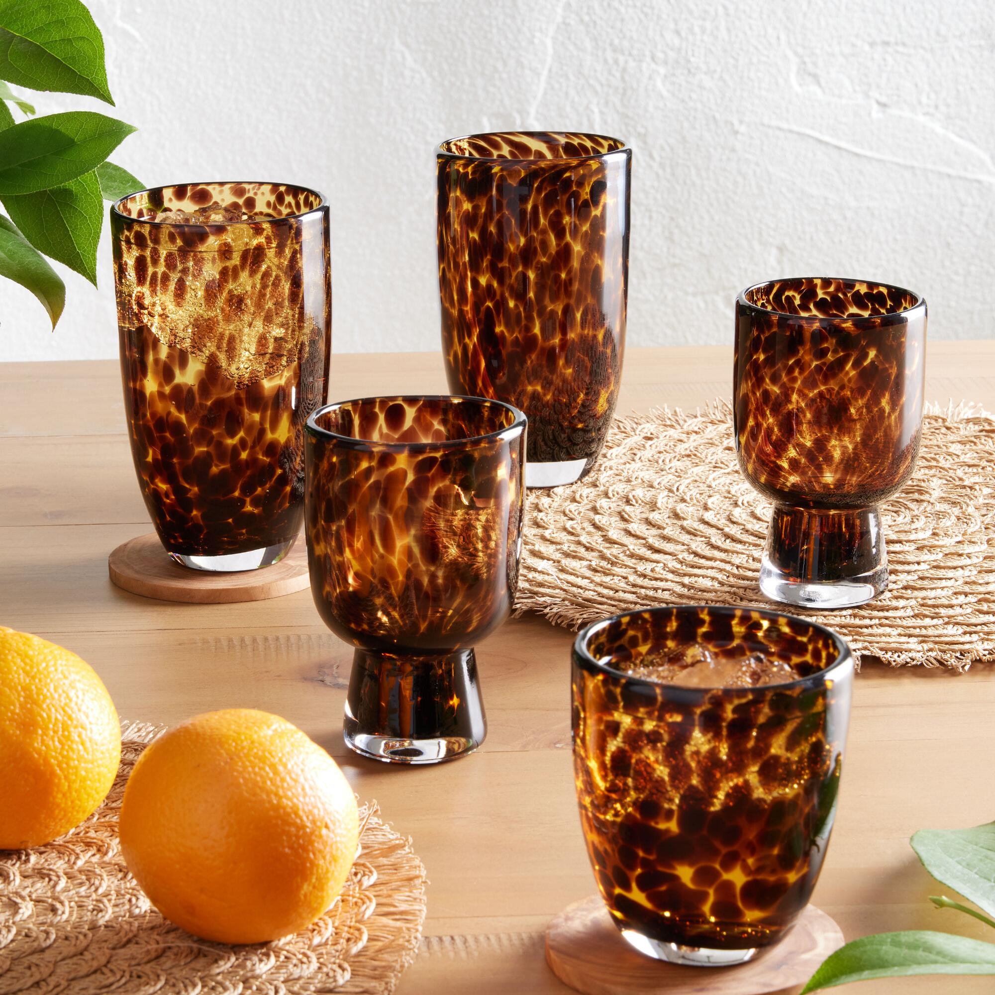Rumi Tortoiseshell Glassware Collection - World Market