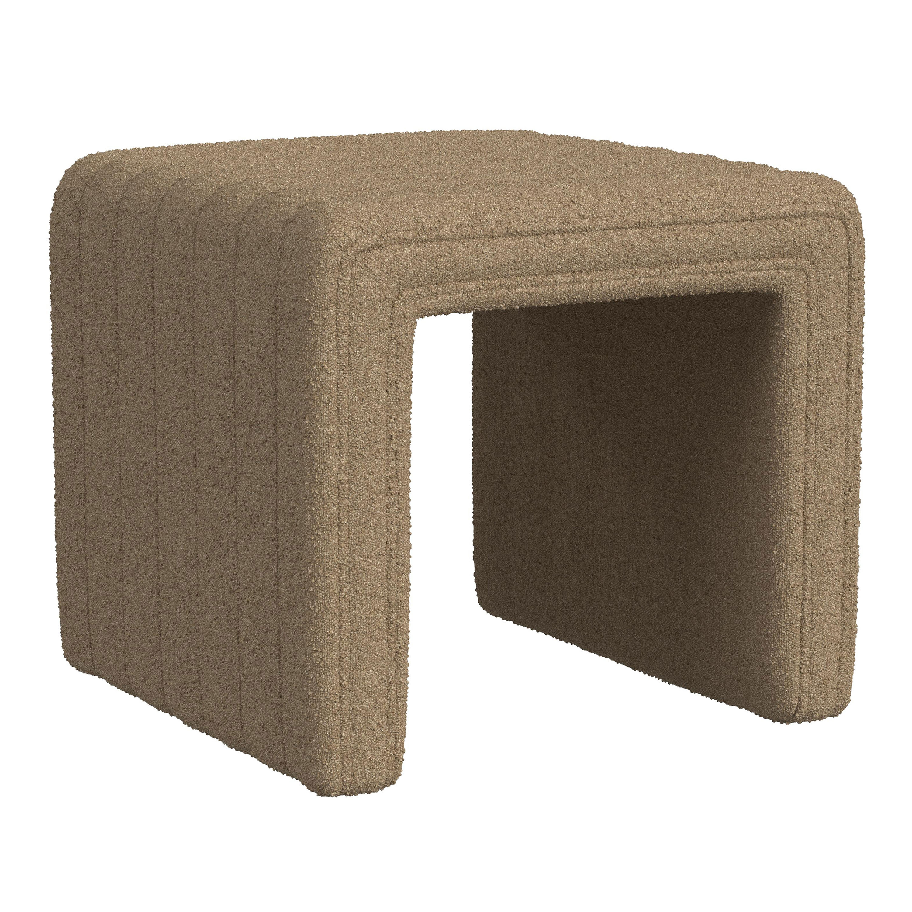 Sydney Square Channel Tufted U Shaped Upholstered Ottoman - World Market