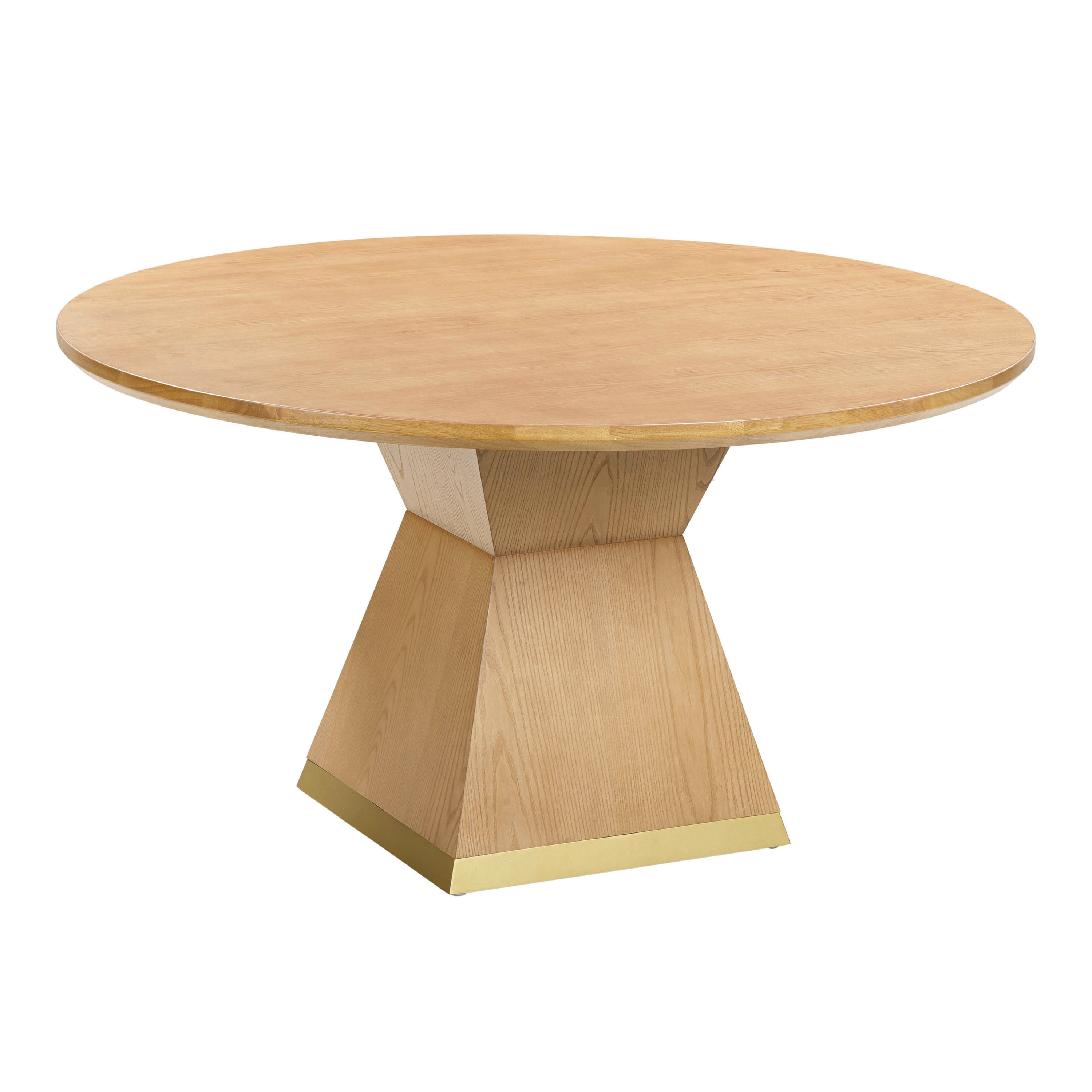 Hornsby Round Wood Pillar Base Geo Dining Table - World Market