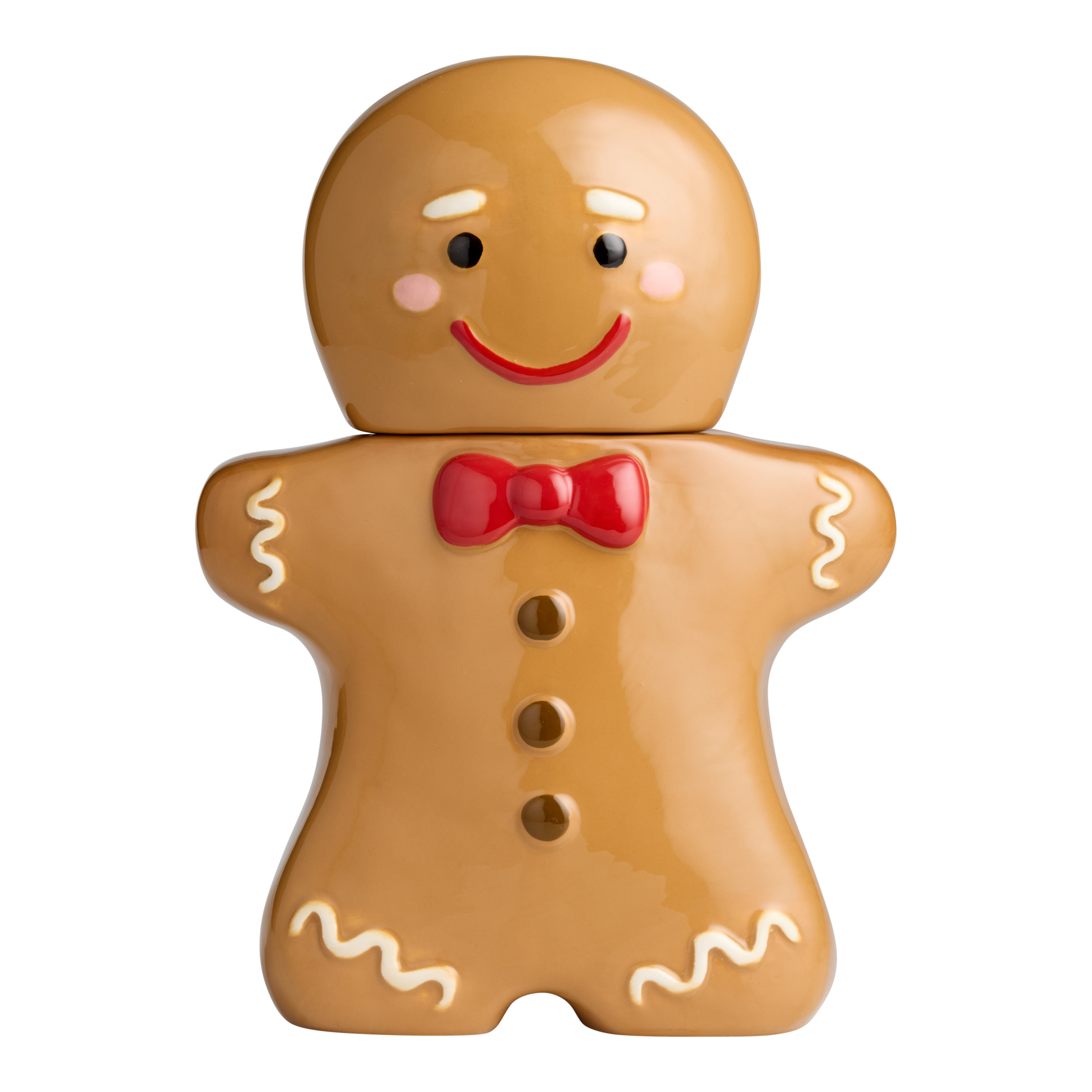 Gingerbread Man Hand Painted Figural Cookie Jar - World Market