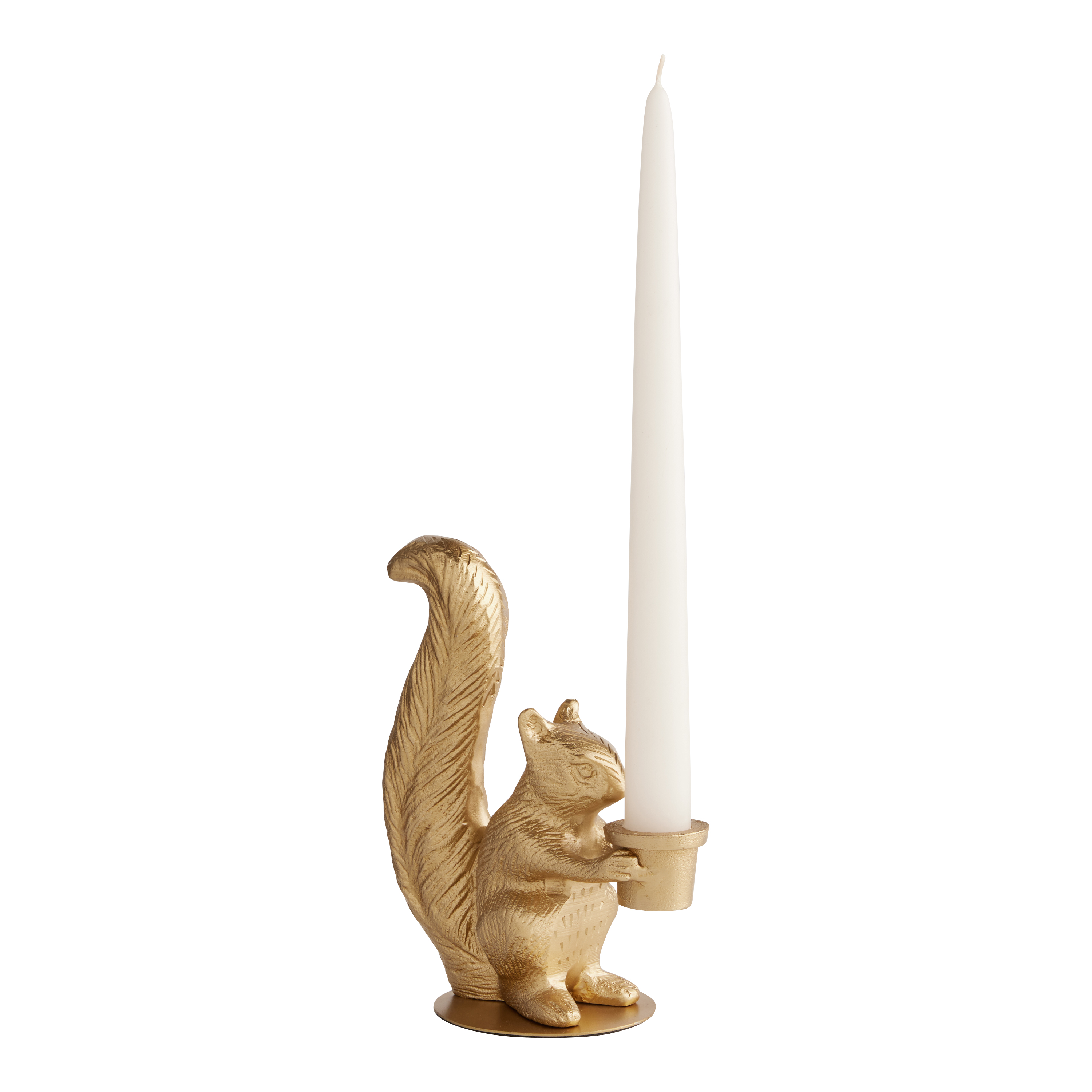 Brass Squirrel Taper Candle Holder - World Market