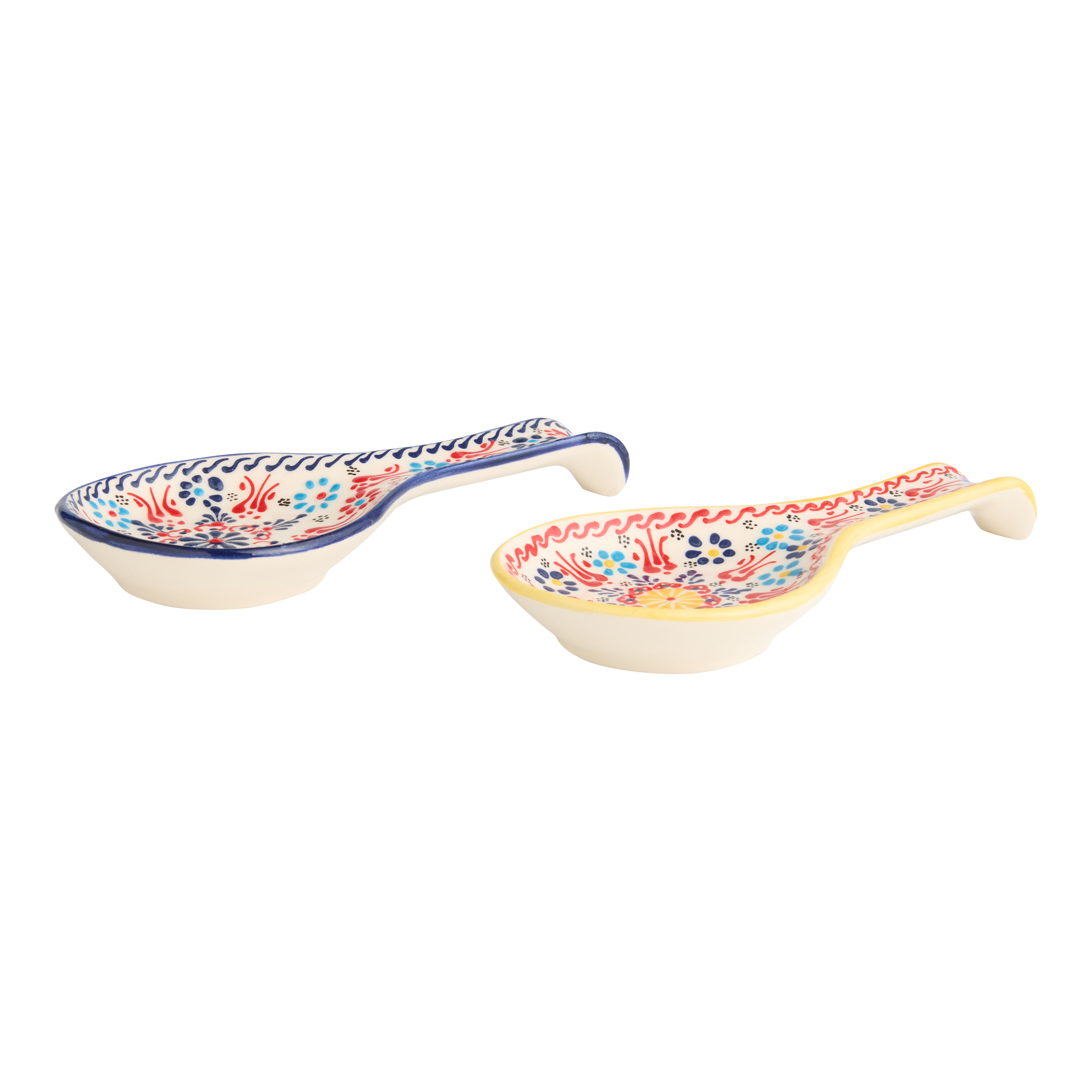 Turkish Artisan Floral Hand Painted Spoon Rest Set of 2 - World Market