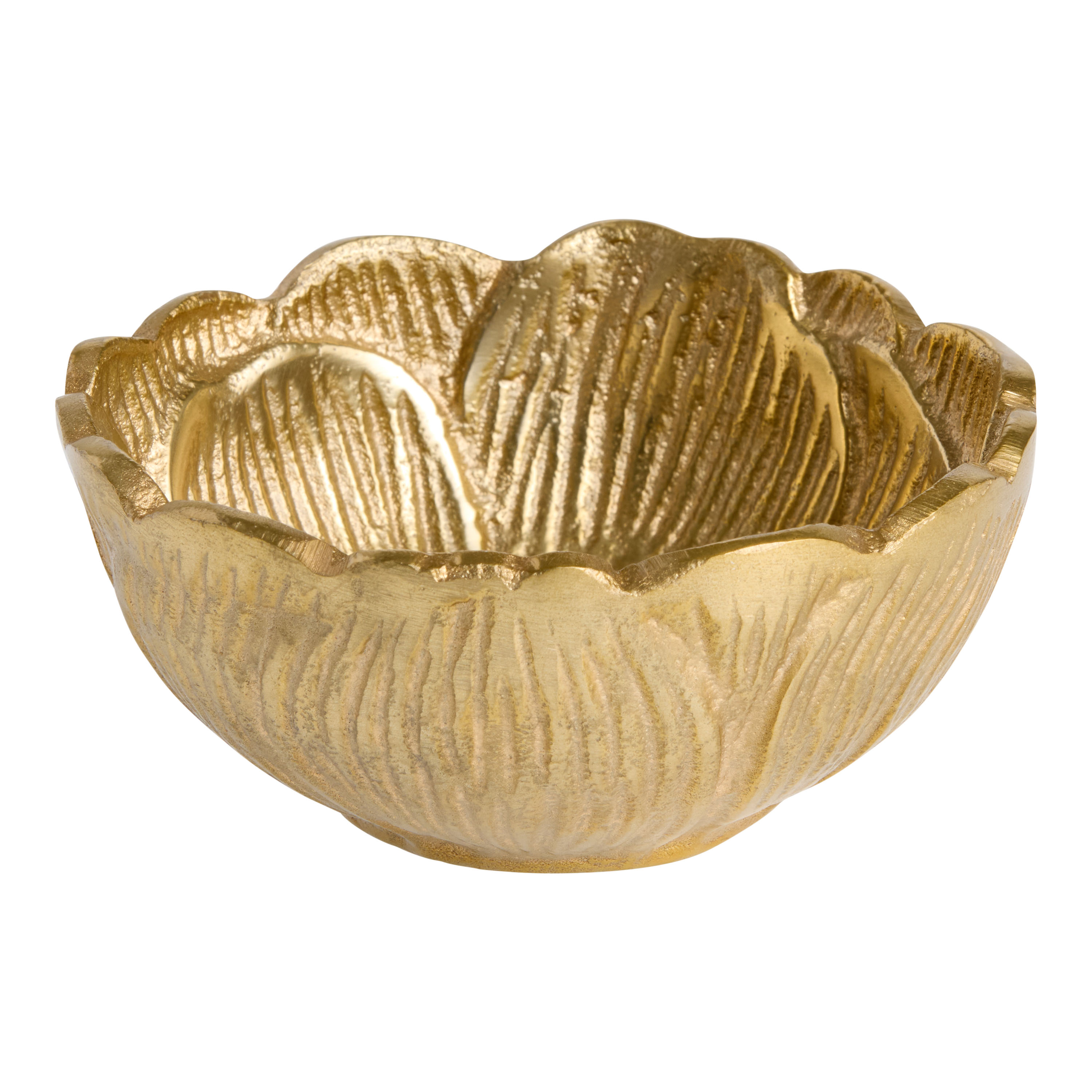Small Gold Metal Flower Shaped Bowl - World Market