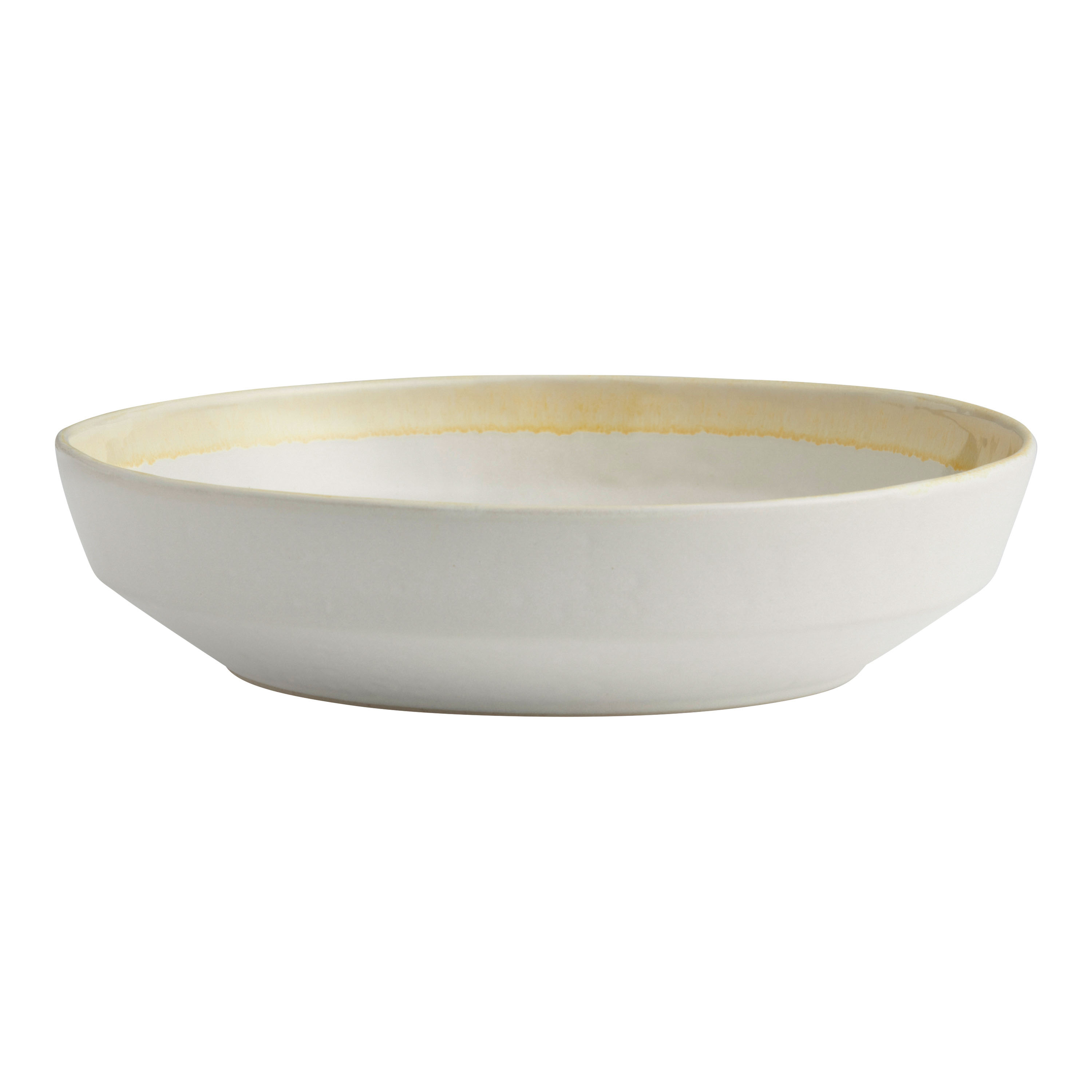 White Antique Rim Low Bowl - World Market