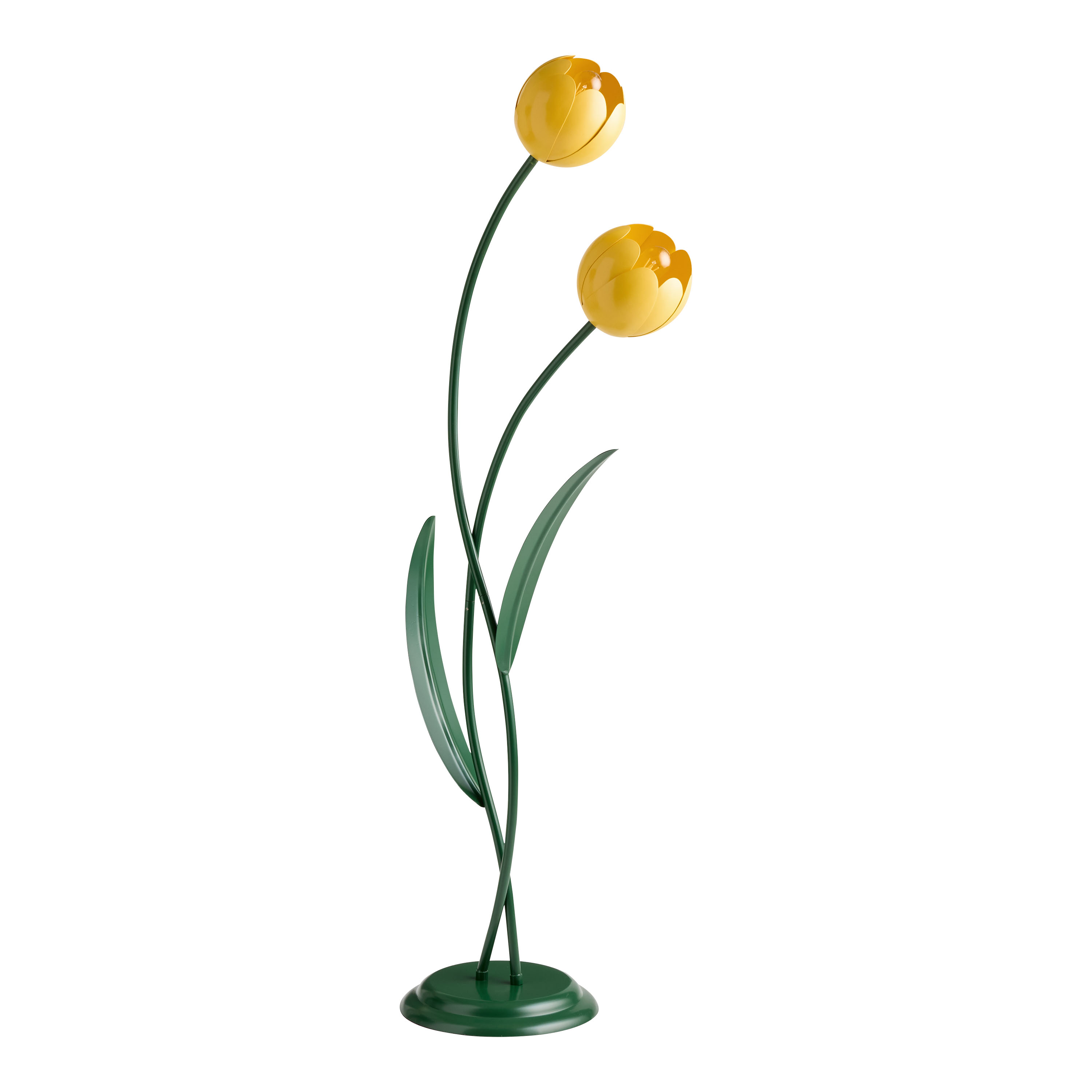 Yellow Metal Tulip Figural 2 Light Floor Lamp - World Market