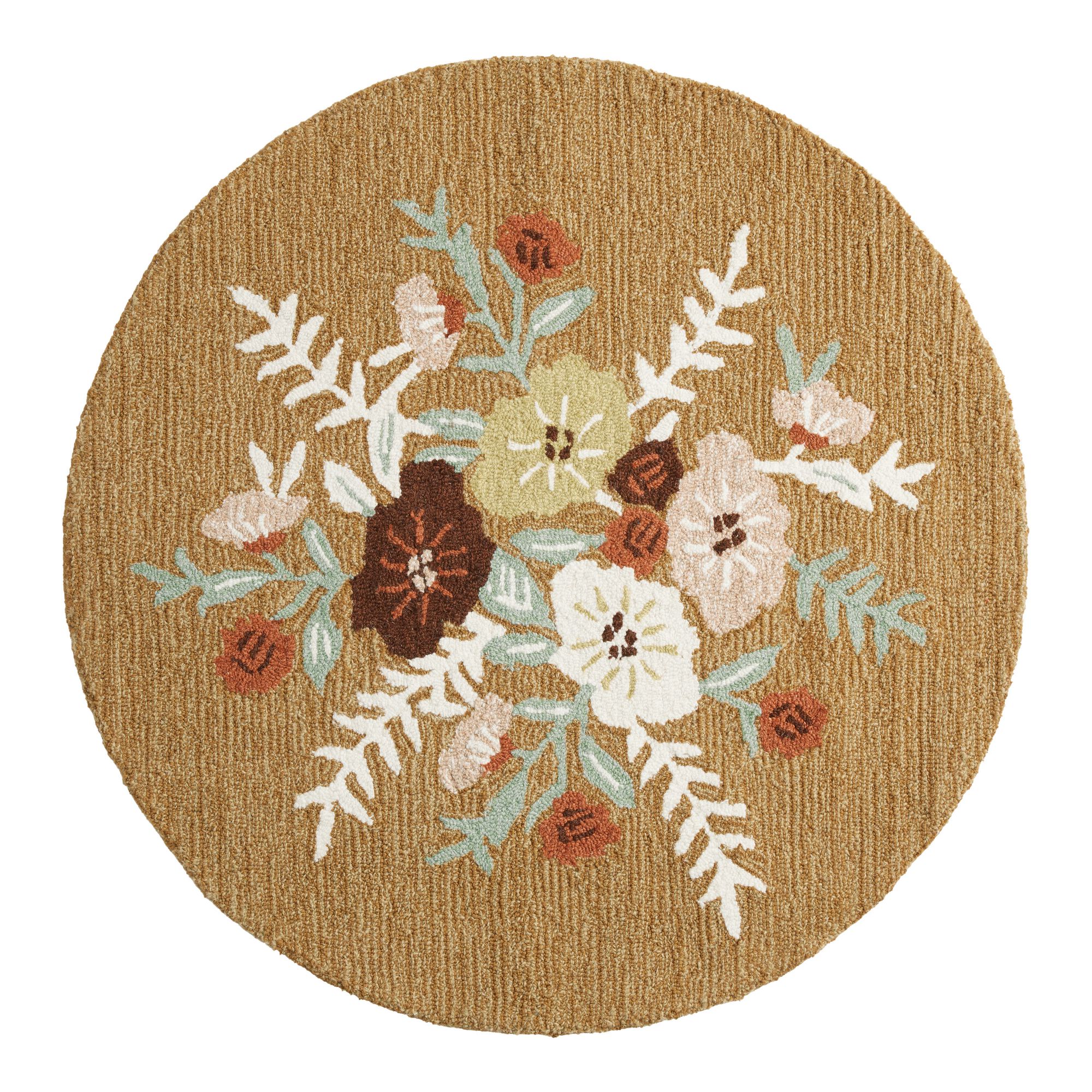 Brown Shag Rug Flower