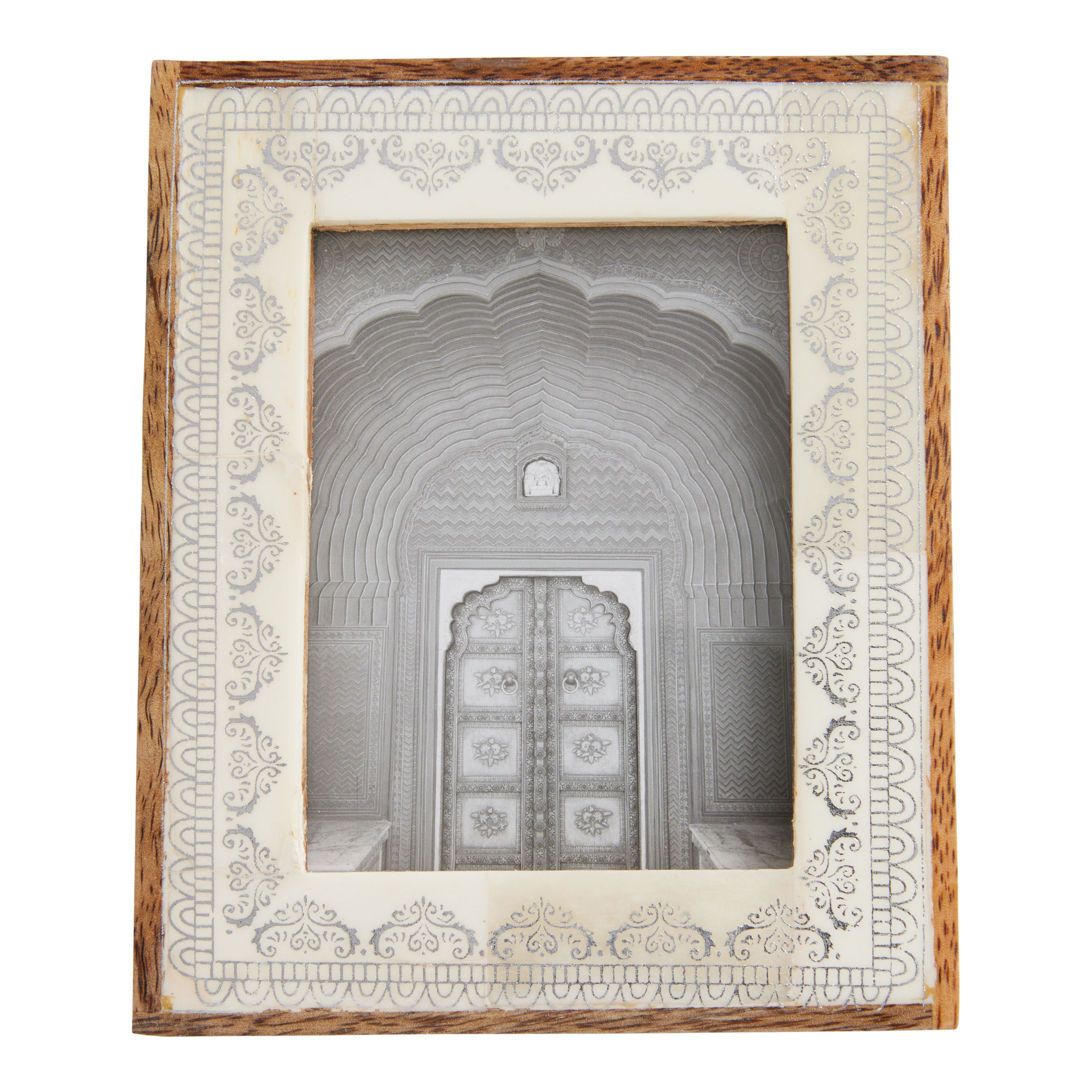 Mini Silver Ornate Print Bone Frame - World Market