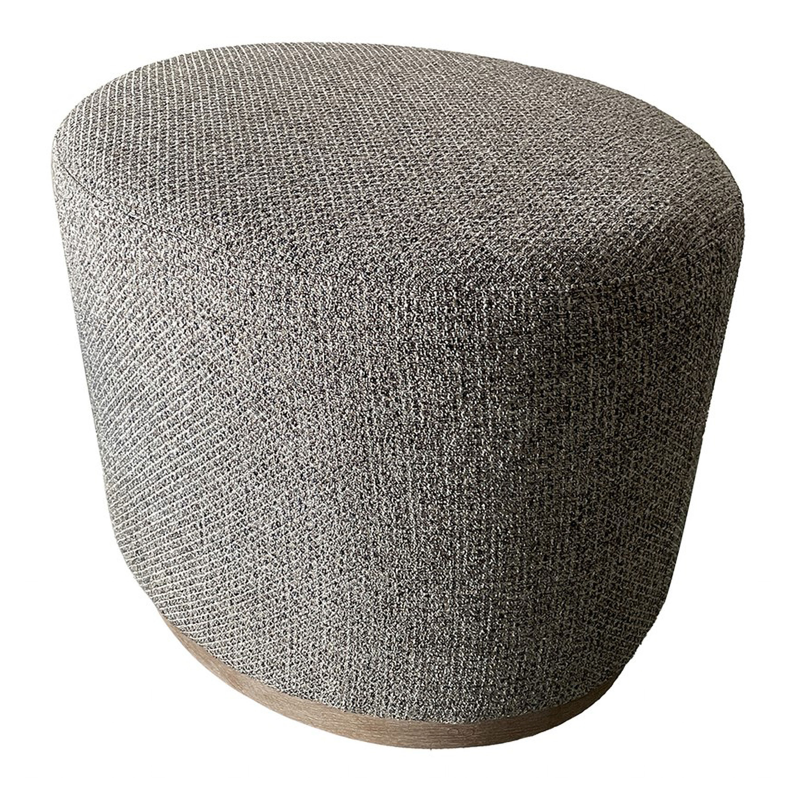 Mel Oval Upholstered Stool with Wood Base - World Market
