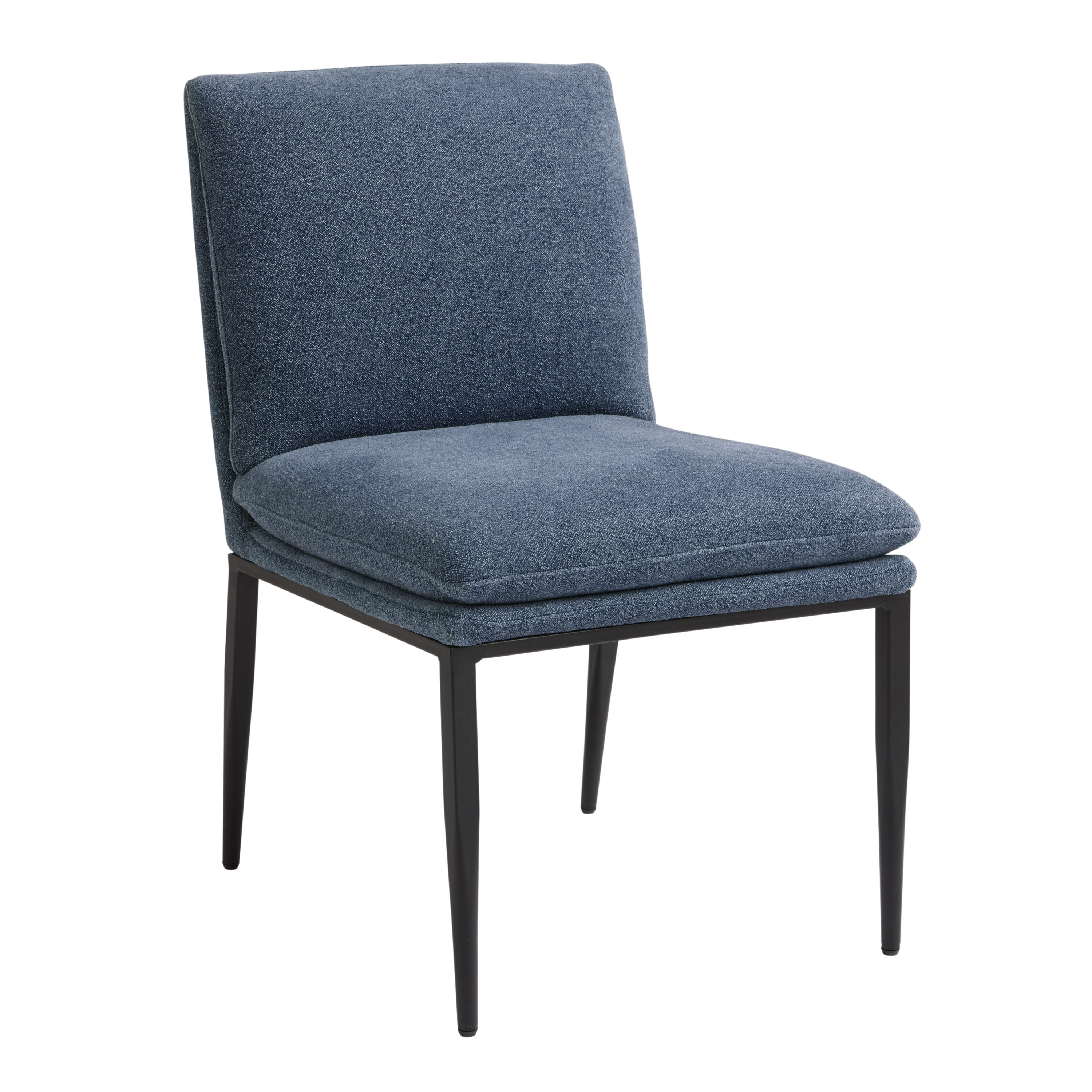 Basel Ocean Blue Pillow Top Upholstered Dining Chair - World Market
