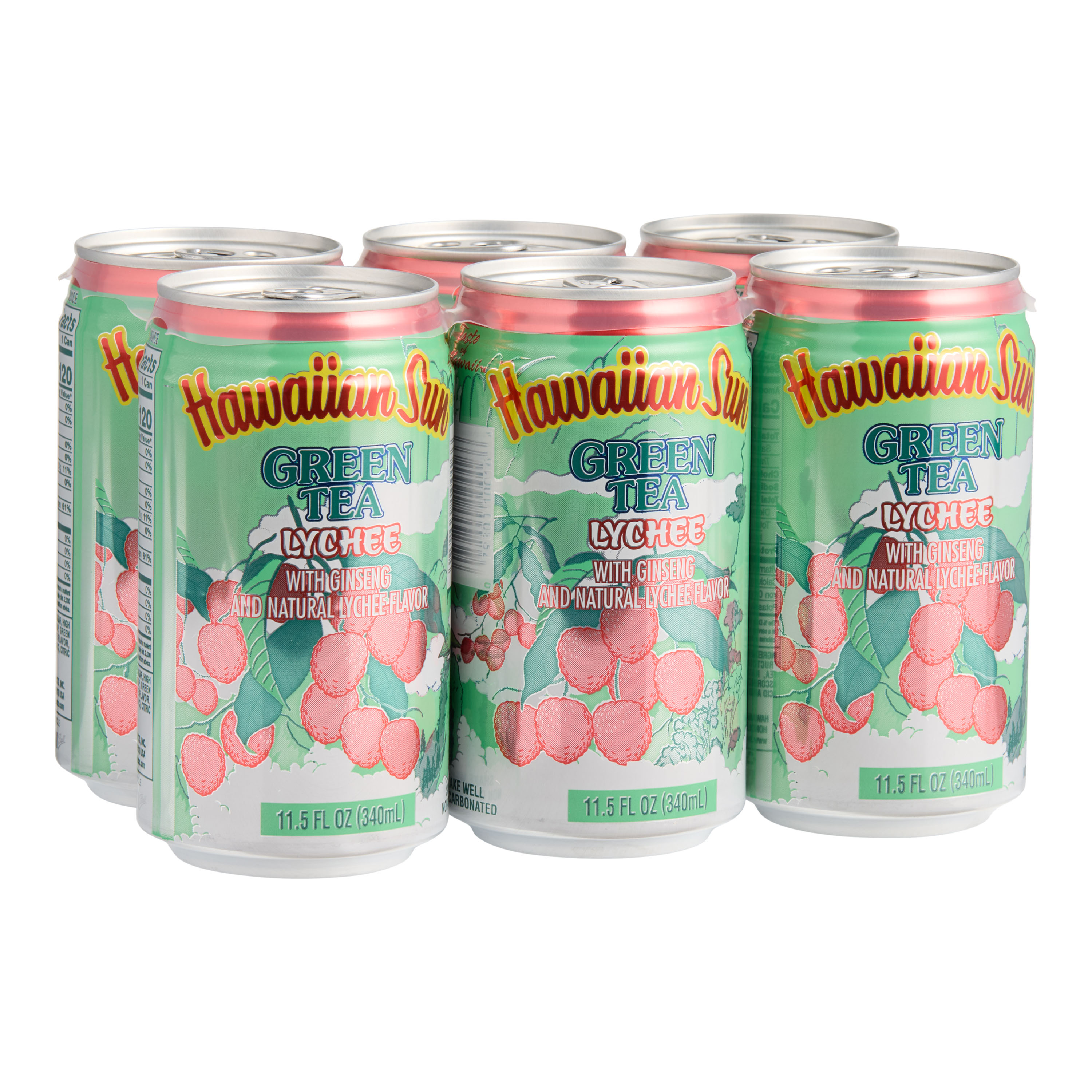 Hawaiian Sun Green Tea Lychee Drink 6 Pack - World Market