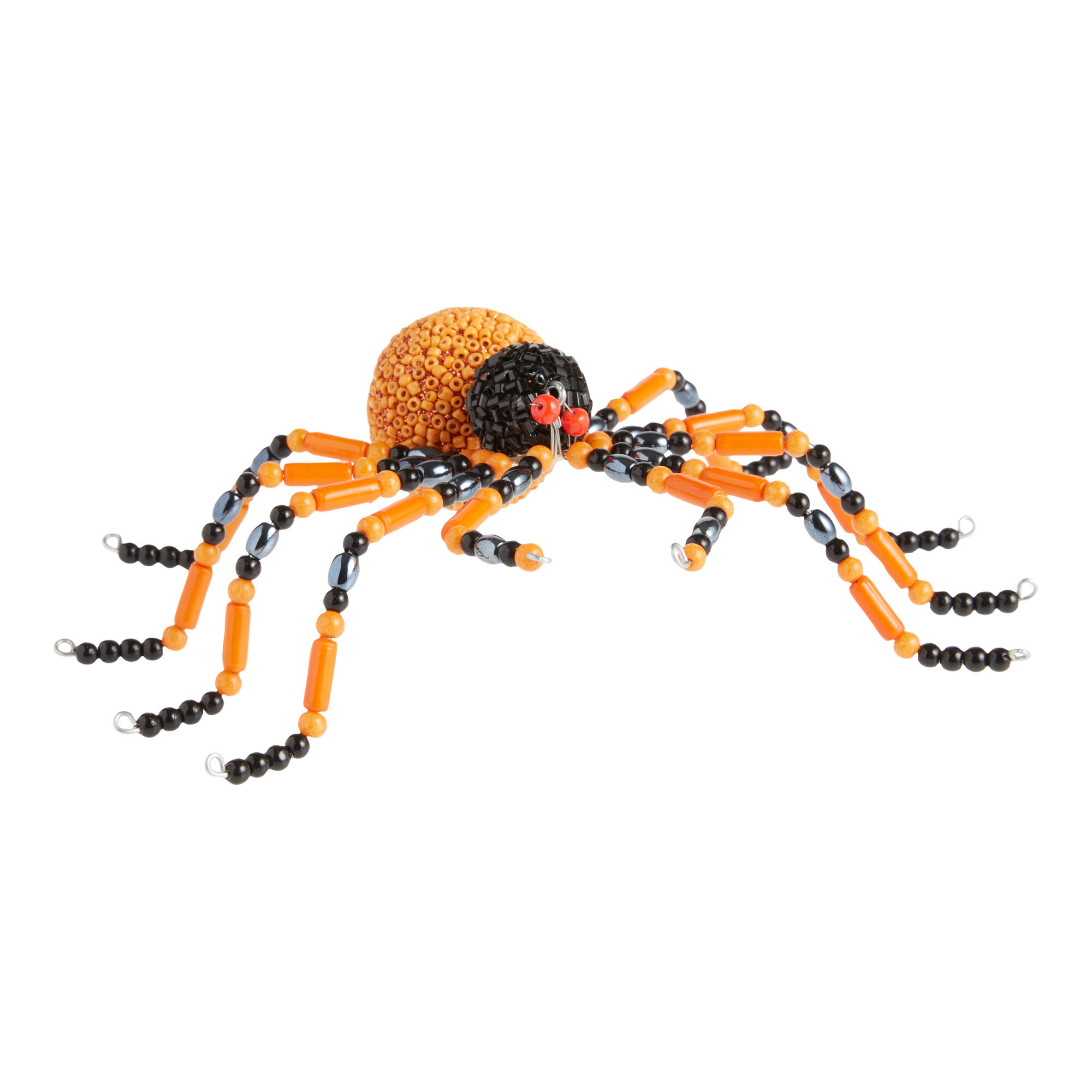 Orange And Black Beaded Spider Decor - World Market