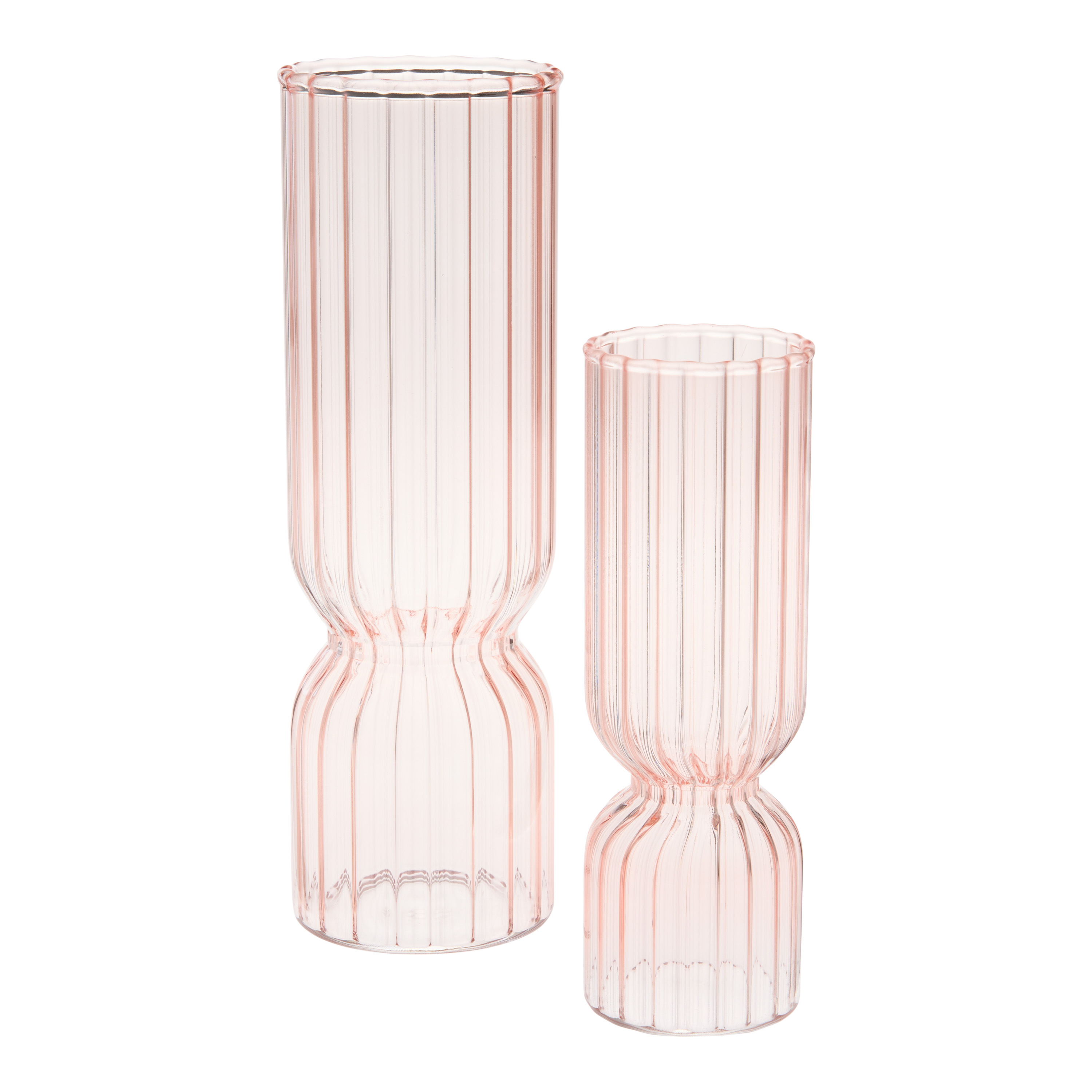 Pink Glass Fluted Vase - World Market