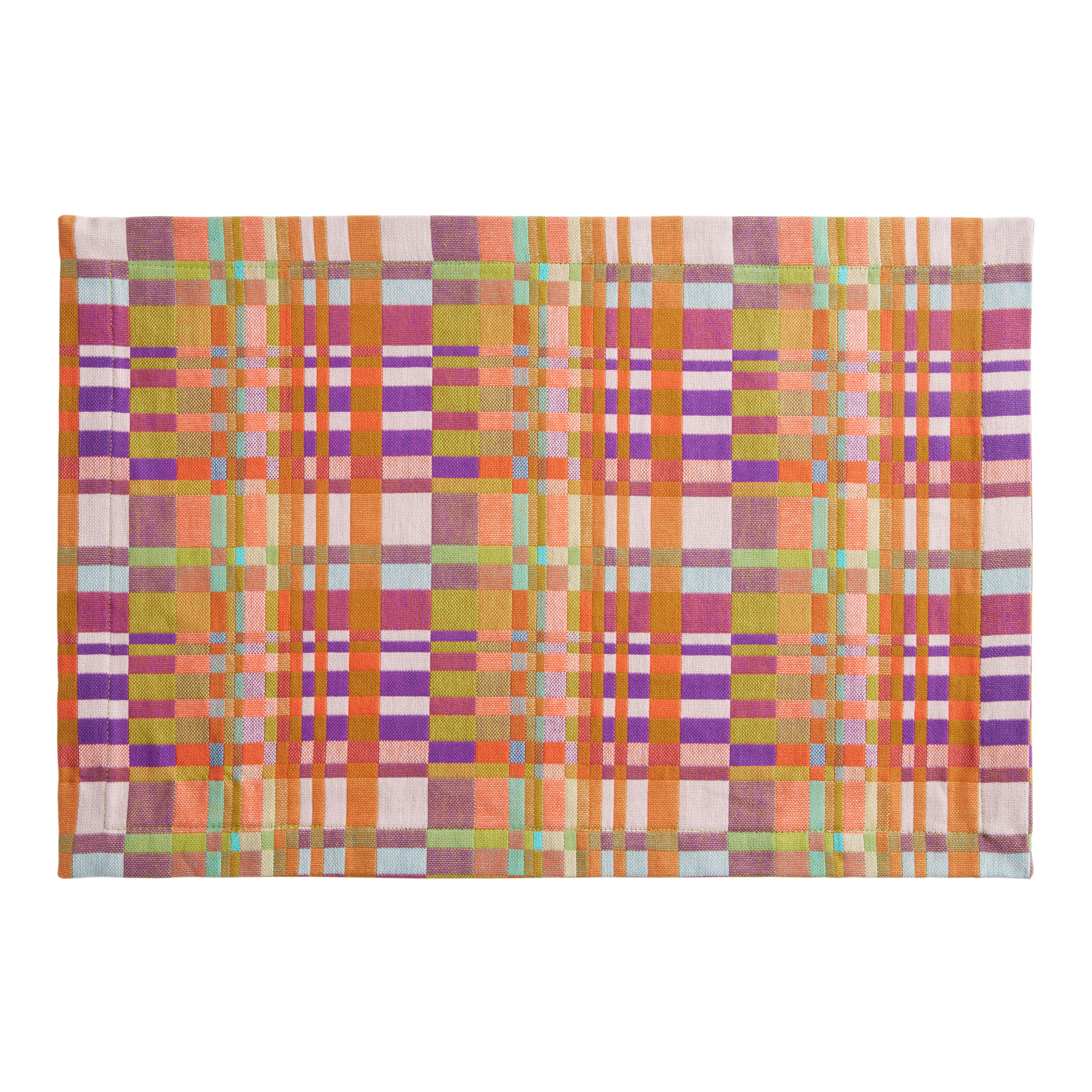 Multicolor Double Weave Checkered Placemat Set of 2 - World Market